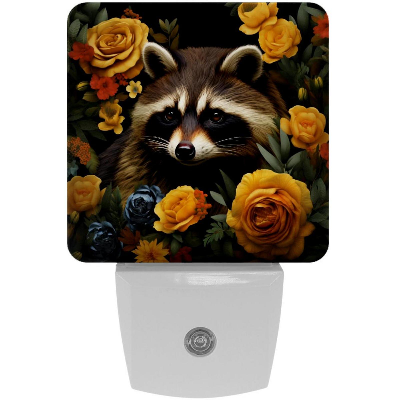 Raccoon LED Square Night Lights for Bedroom and Living Room, Decorative ...
