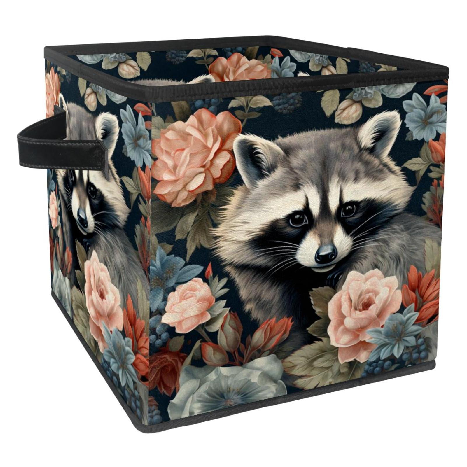 Raccoon Large Capacity Foldable Storage Container Basket with Handle ...