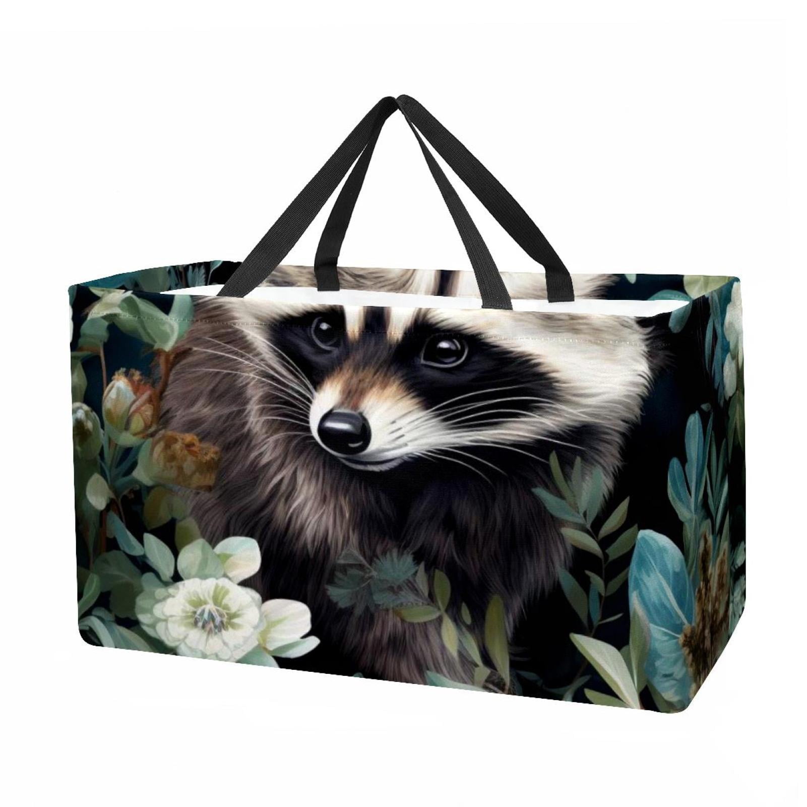Raccoon Large Capacity Reusable Foldable Beach Bag Oxford Cloth ...