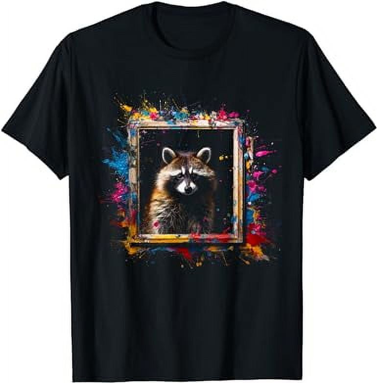 Raccoon Lover Artwork | Colorful Animal Motif Raccoon Large size loose ...
