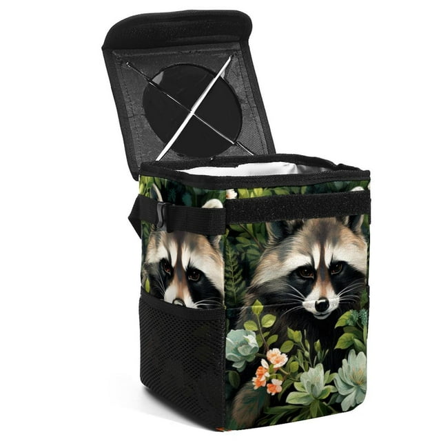 Raccoon Mini Trash Can Car Garbage Can Car Trash Can Foldable with Lid ...