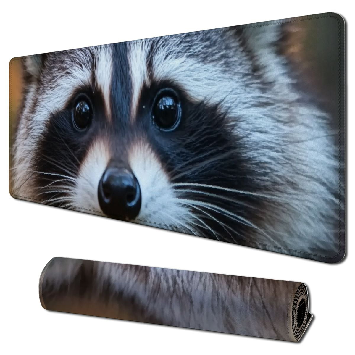 Raccoon Mouse Pad Mouse pad Animal Rectangle Extended Rubber Desk Pad ...