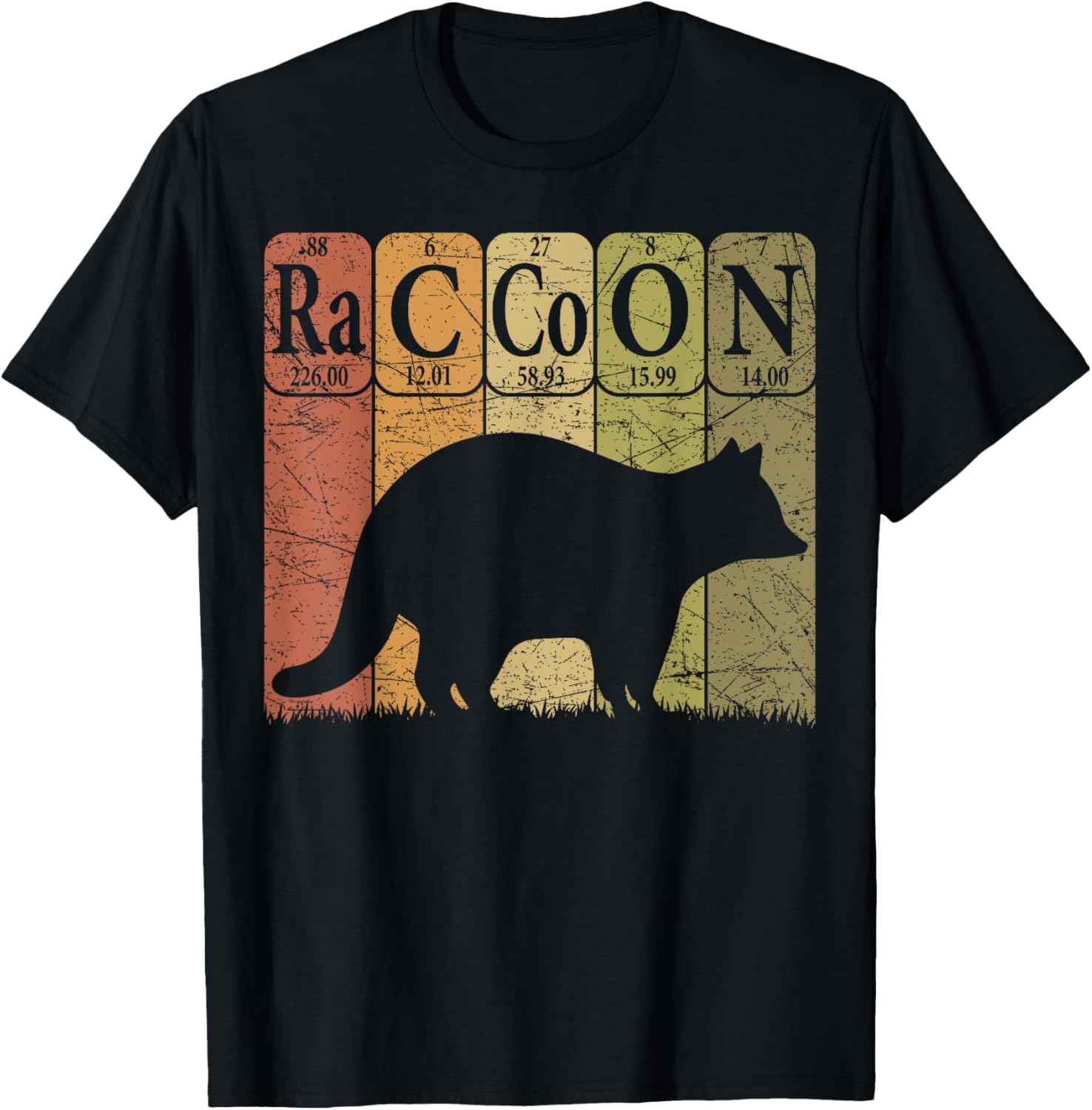 Raccoon Periodic Table Elements Racoon Nerd Vintage T-Shirt - Walmart.com