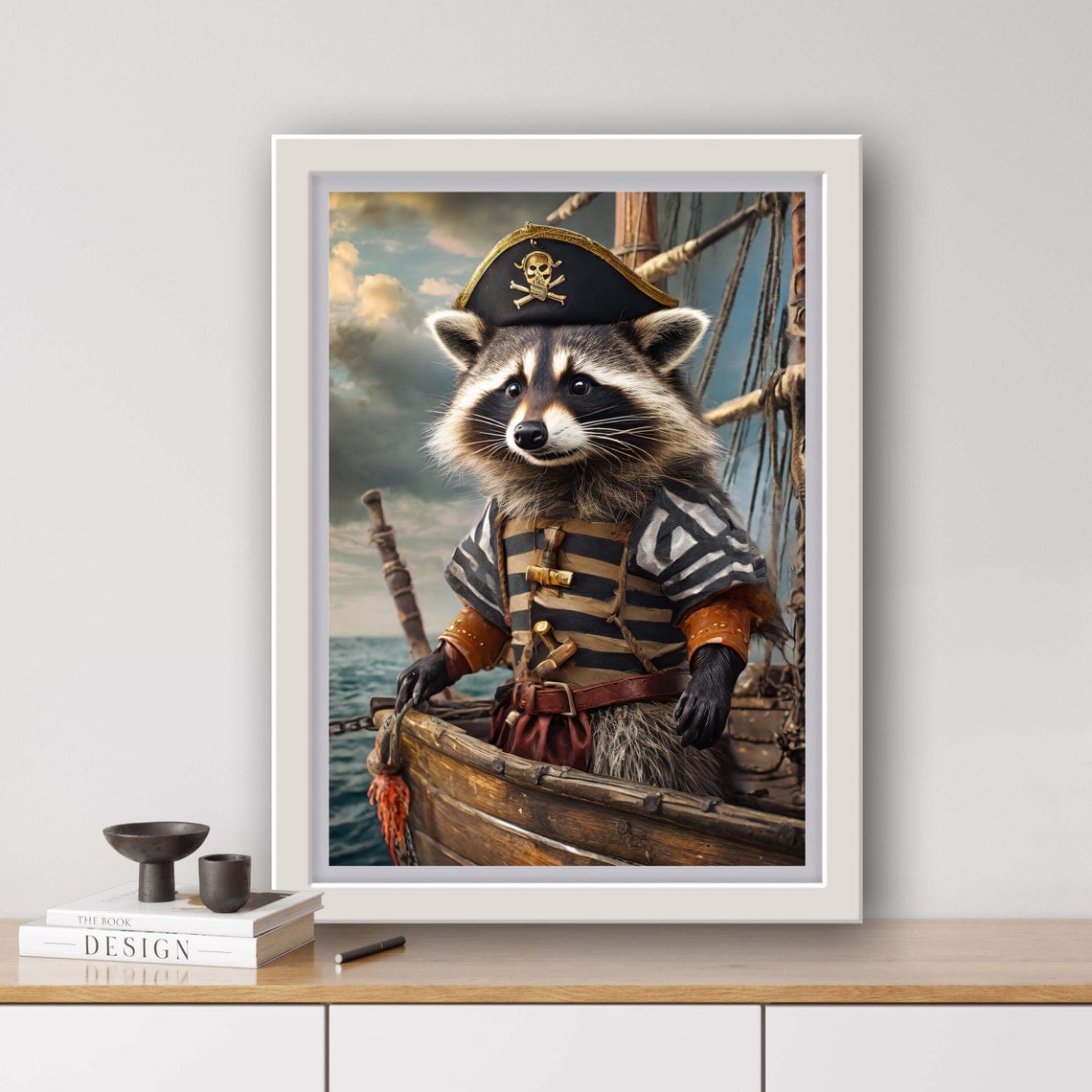 Raccoon Pirate, Ai Generated, Children'S Room, Digital Printing ...