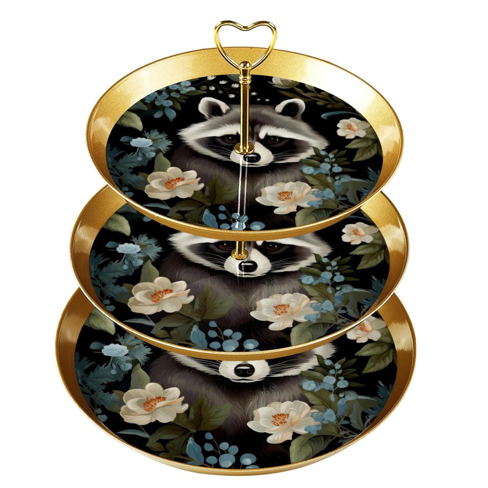 Raccoon Plastic Discs Iron Pillar Dessert Table Stand for Parties and ...