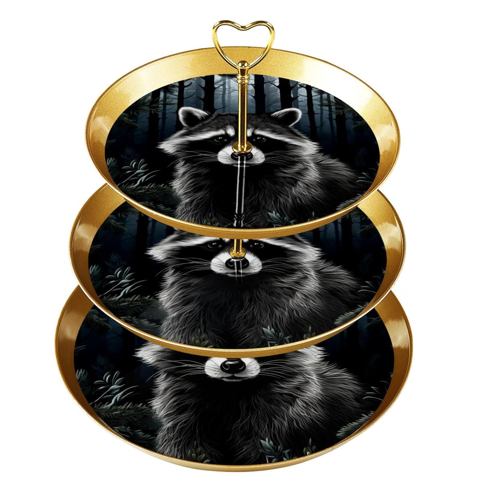 Raccoon Plastic Discs Iron Pillar Dessert Table Stand for Parties and ...