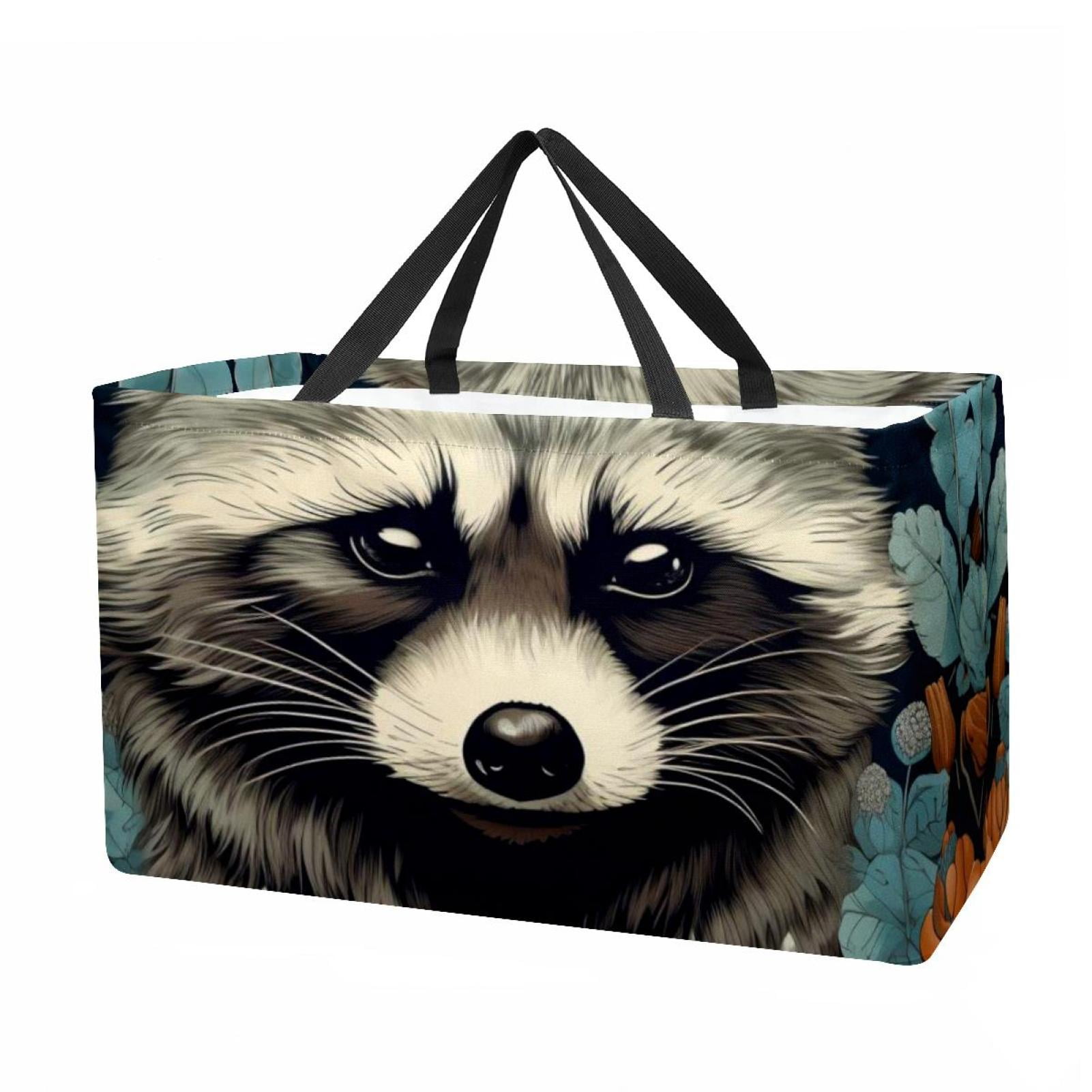 Raccoon Portable Oxford Cloth Picnic Basket Cube Organizer Grocery Bags ...