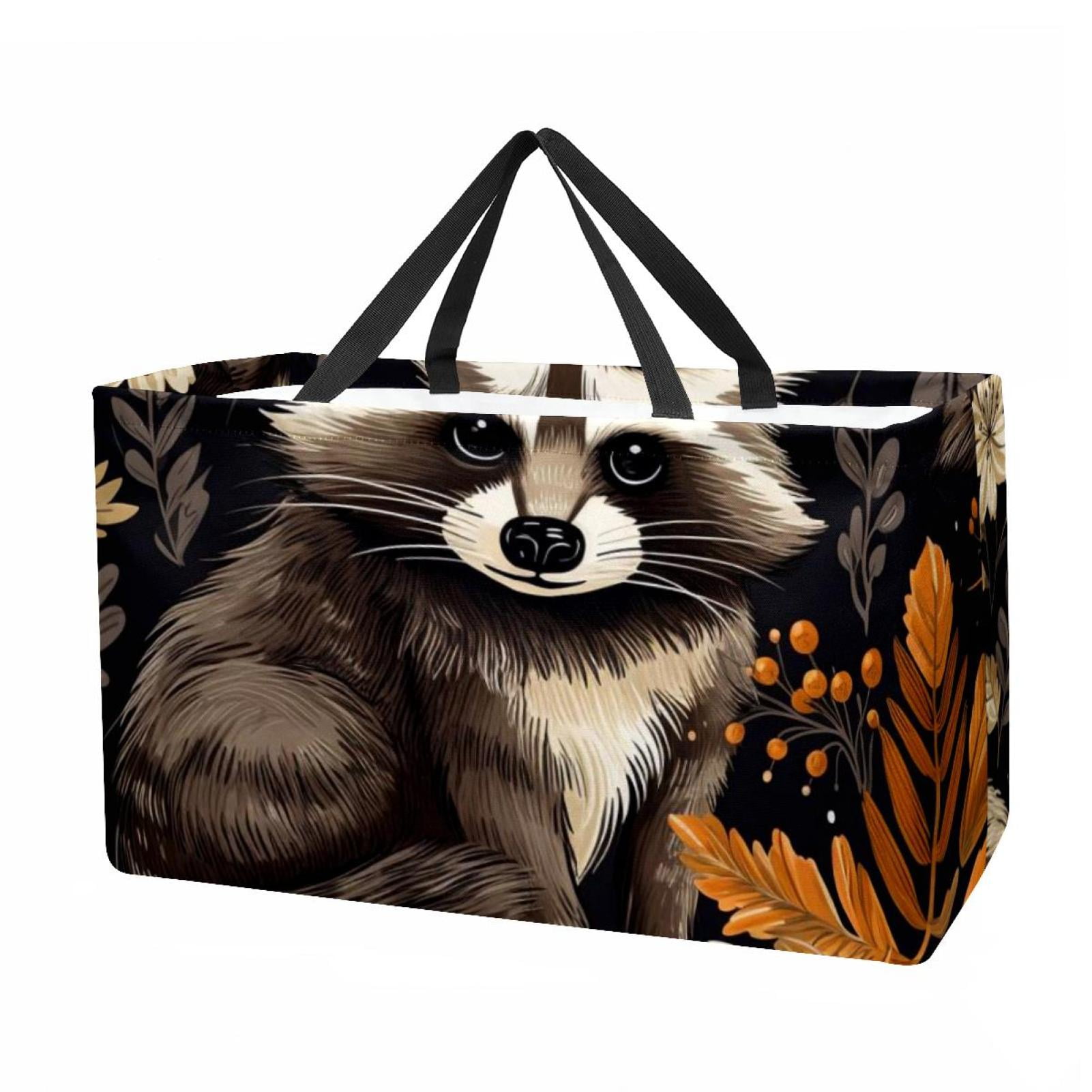 Raccoon Portable Reusable Collapsible Bucket Picnic Basket Grocery ...