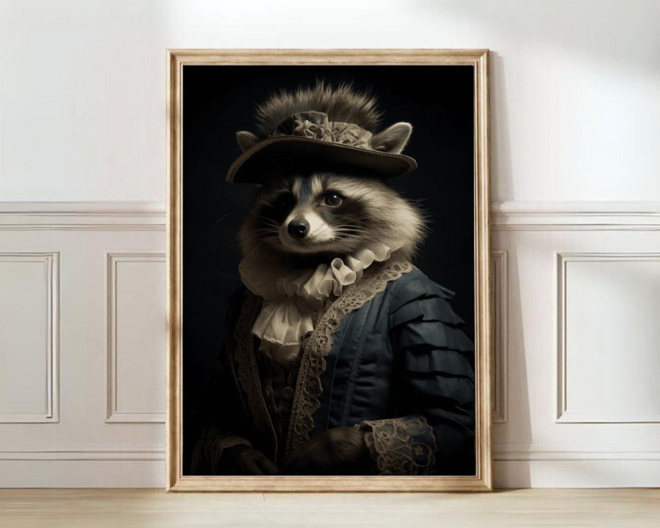 Raccoon Print Raccoon Poster Victorian Raccoon Portrait Print Decor ...