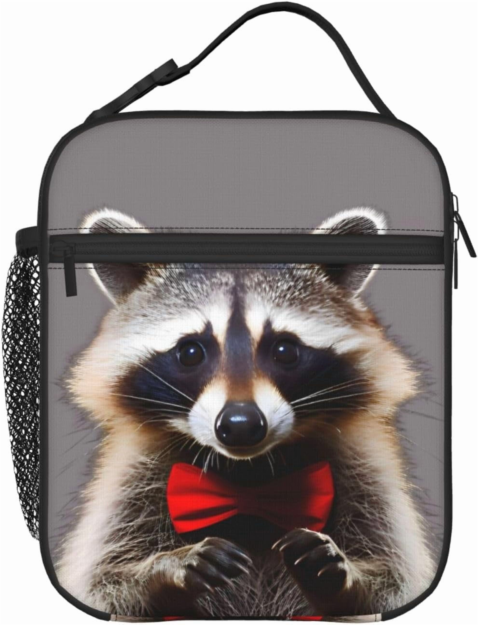 Raccoon Red Bow Tie Lunch Box - Insulated Lunch Bags for ...