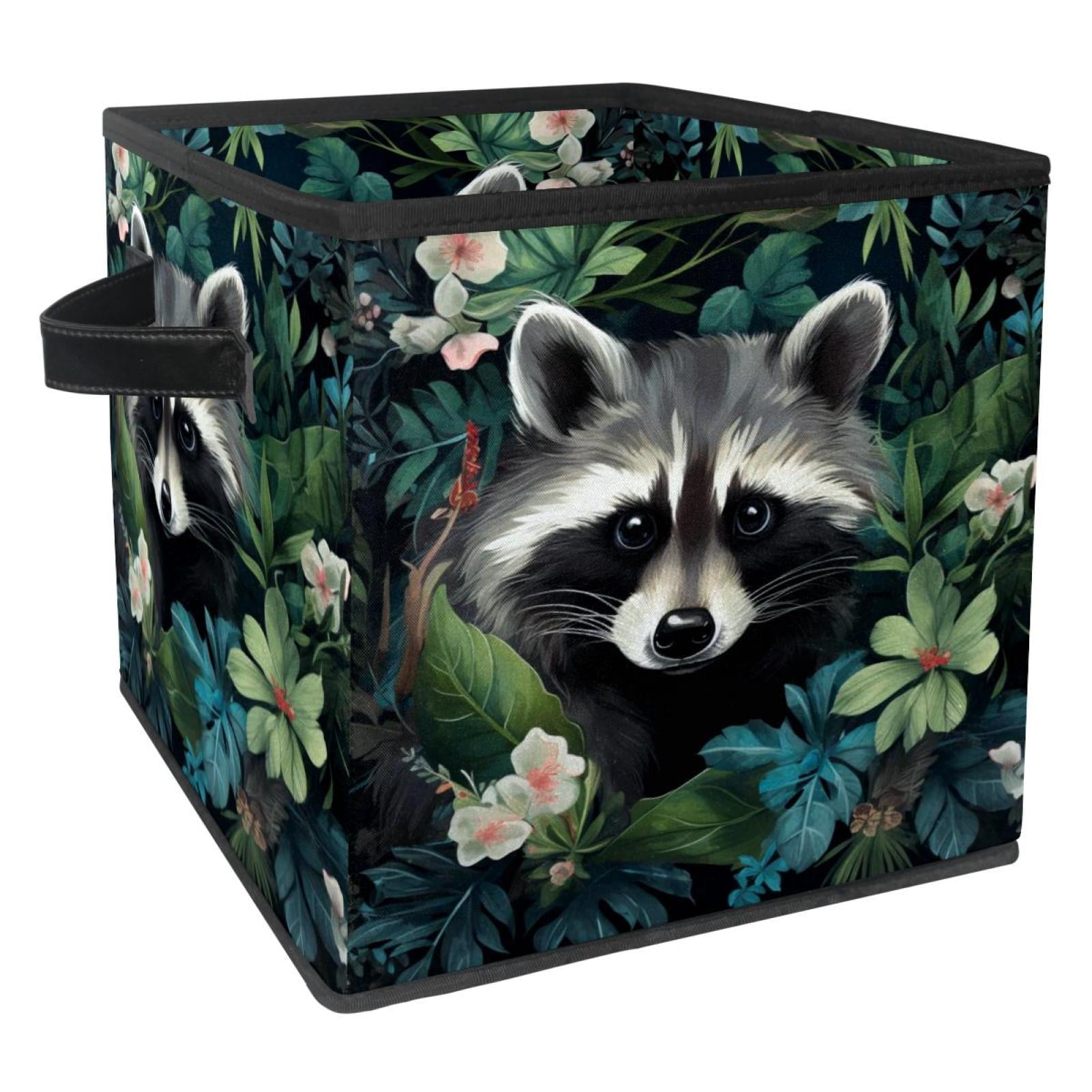 Raccoon Toy Storage Box, Foldable with Handle, 10.8"x10.5"x10.6", Large ...