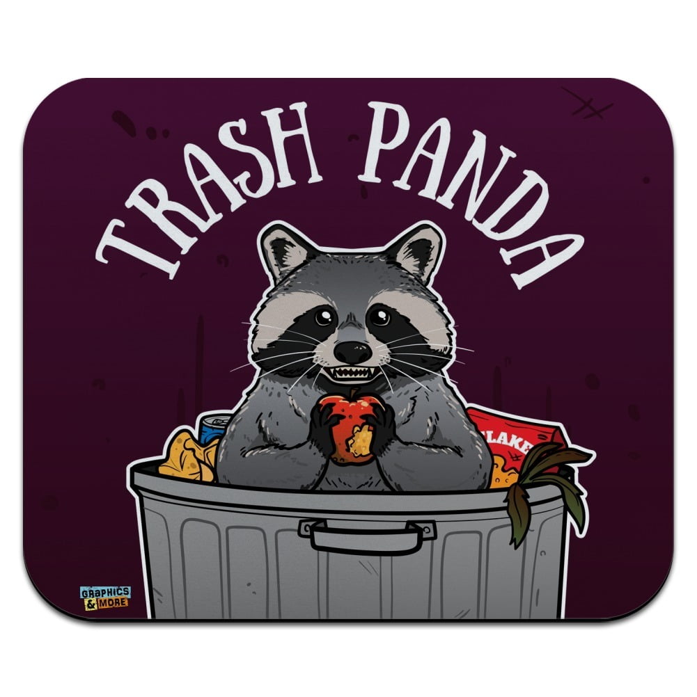 Raccoon Trash Panda in Garbage Low Profile Thin Mouse Pad Mousepad ...