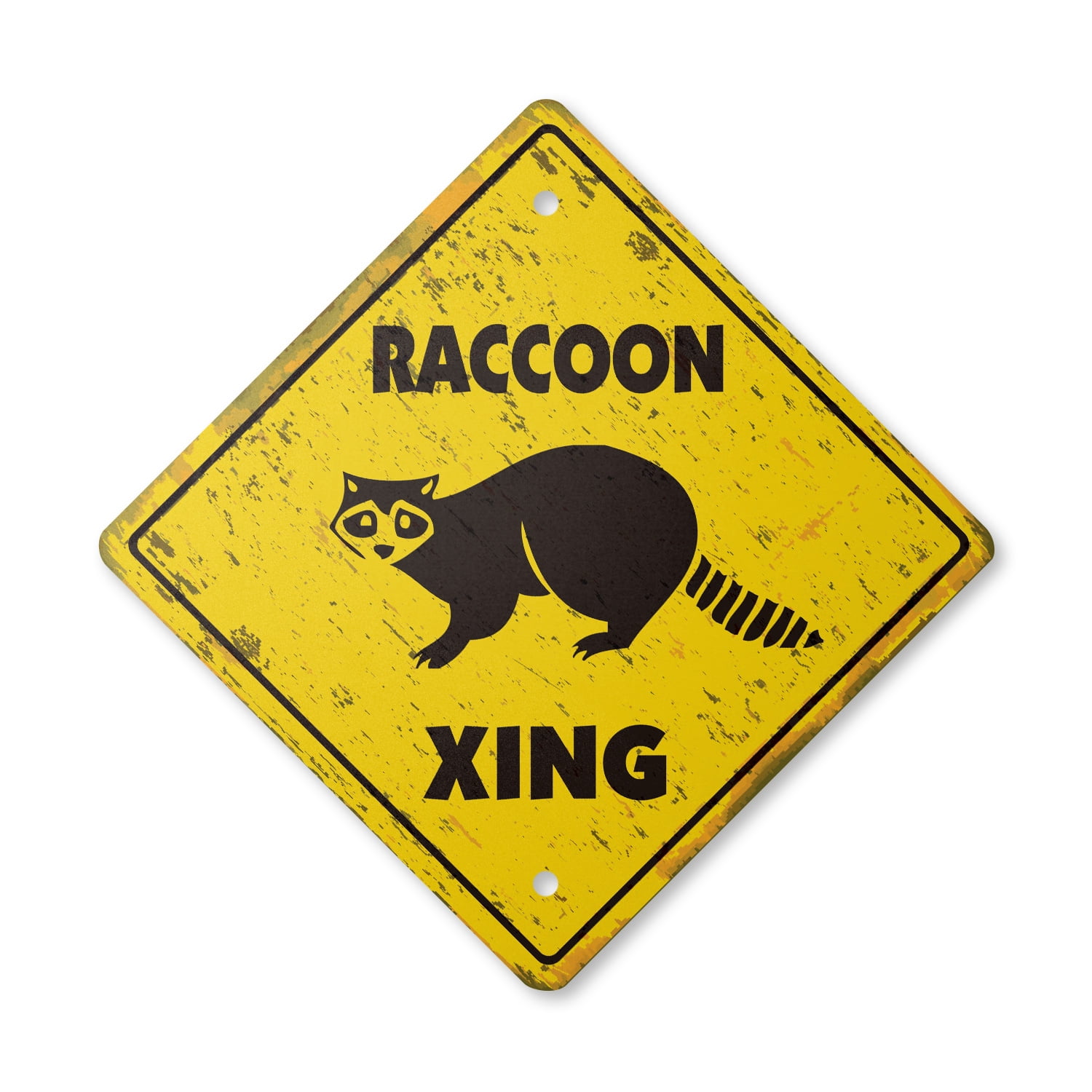 Raccoon Vintage Crossing Sign Zone Xing | Indoor/Outdoor Plastic | 12 ...