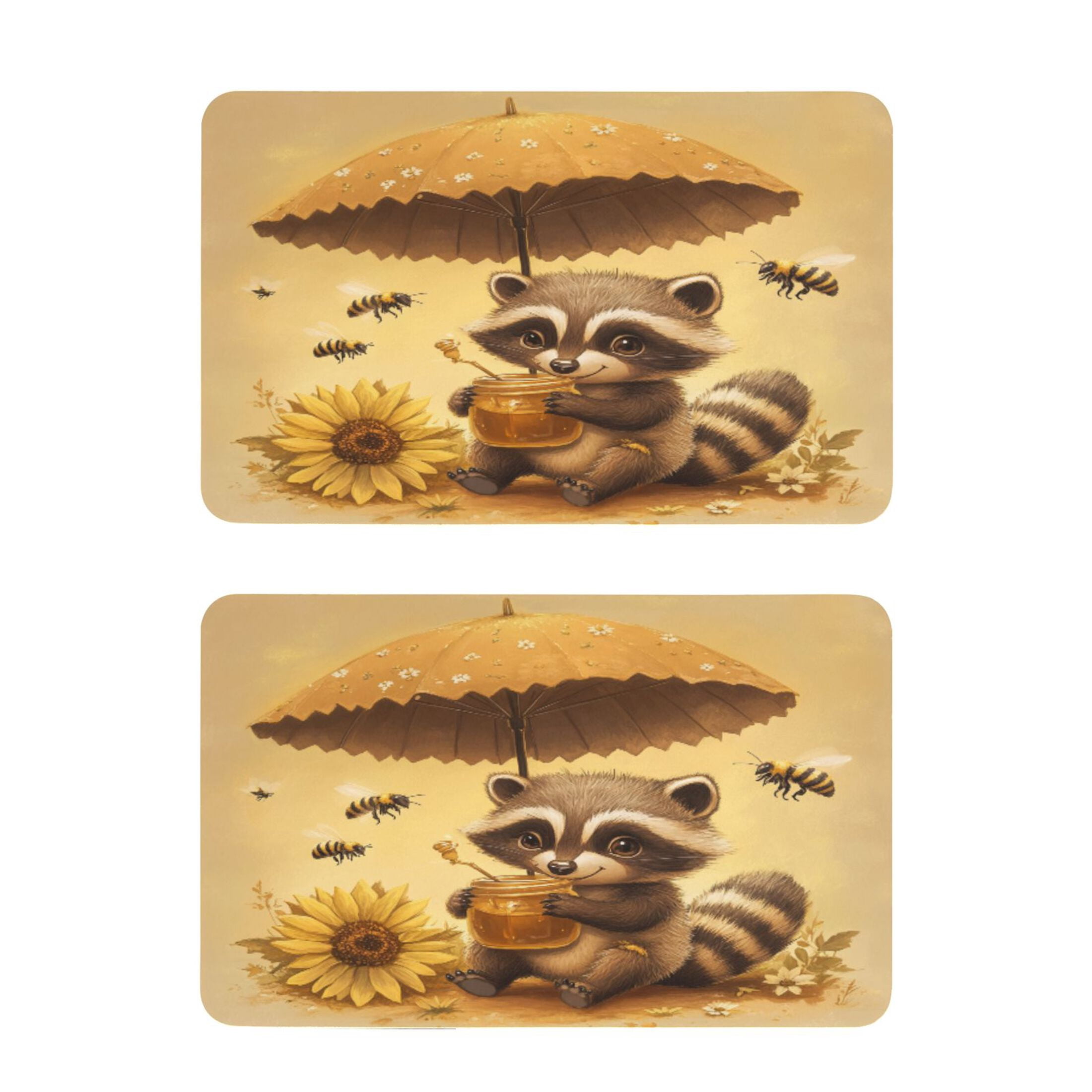 Raccoon and Bee 2 Pack 4x2.5 Inch Magnetic Stickers Thick and Strong ...