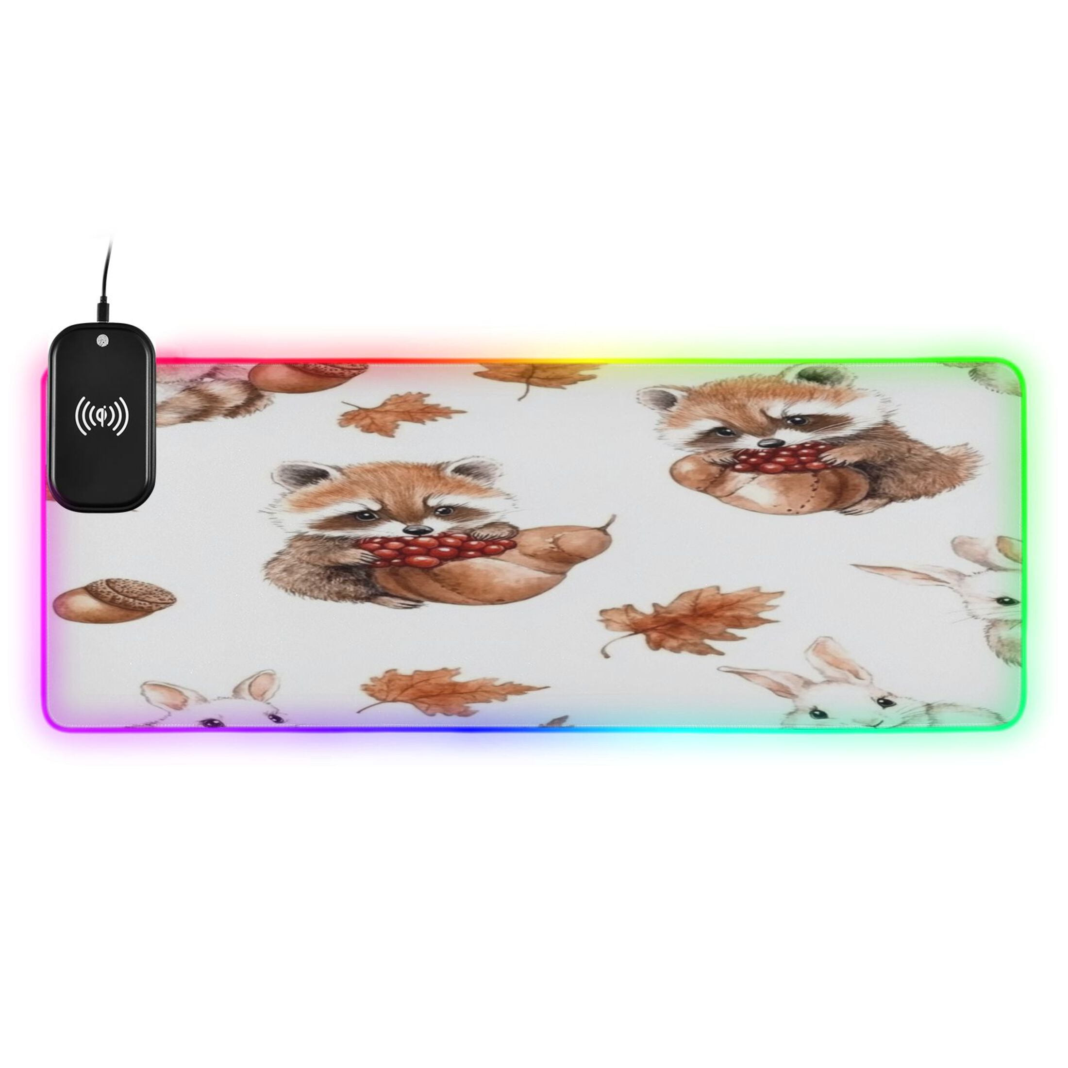 Raccoon and Rabbit Large RGB Gaming Mouse Pad with Fast Wireless ...