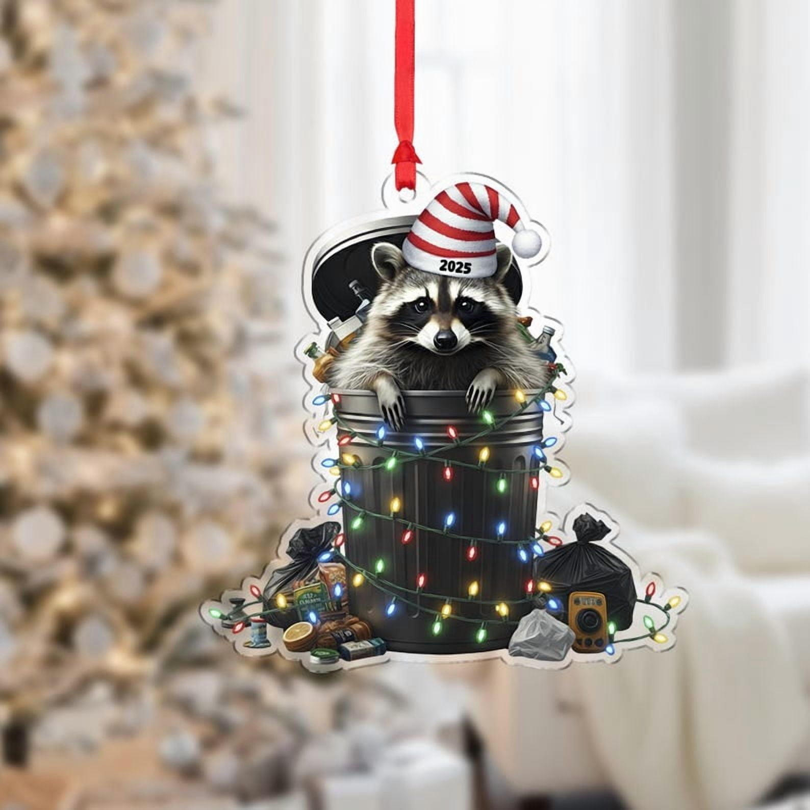 Raccoon in Trash Can Ornament 2025 – Trash Panda Christmas Tree Decor ...