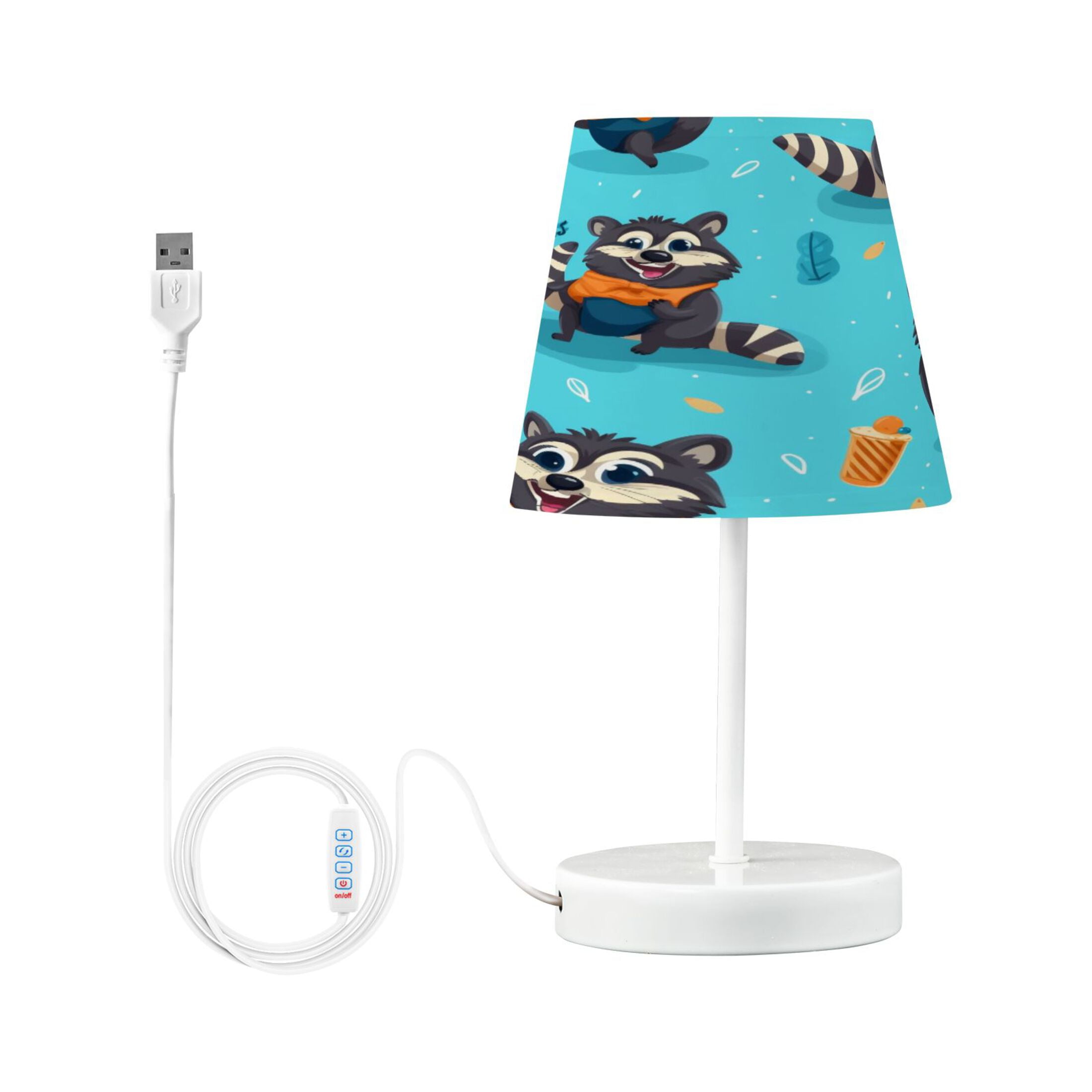 Raccoon with Scarf Desk Lamp LED Table Nightstand Lamps with 3 Color ...