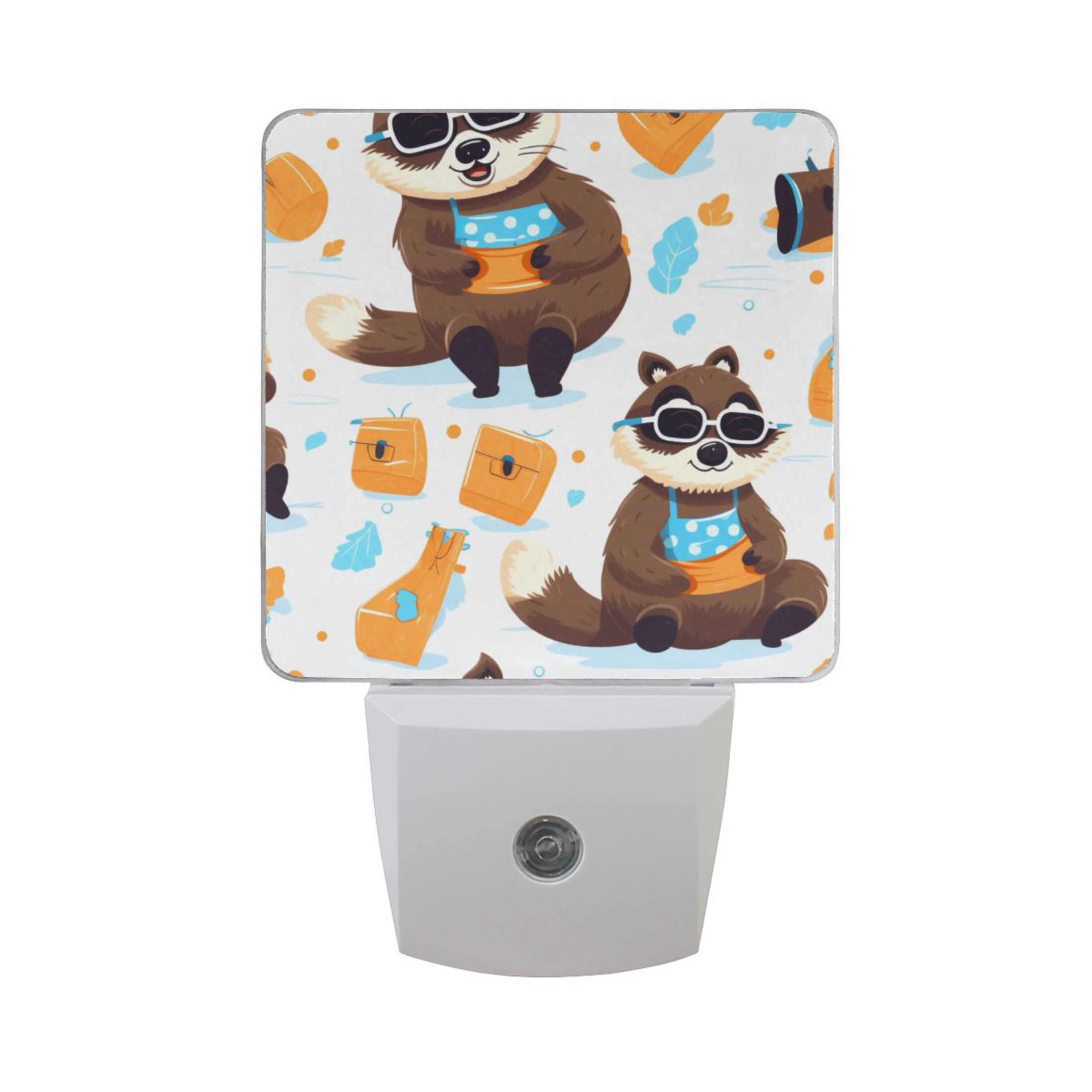 Raccoon with Sunglasses LED Night Light Dusk to Dawn Sensor 2 Pack Plug ...