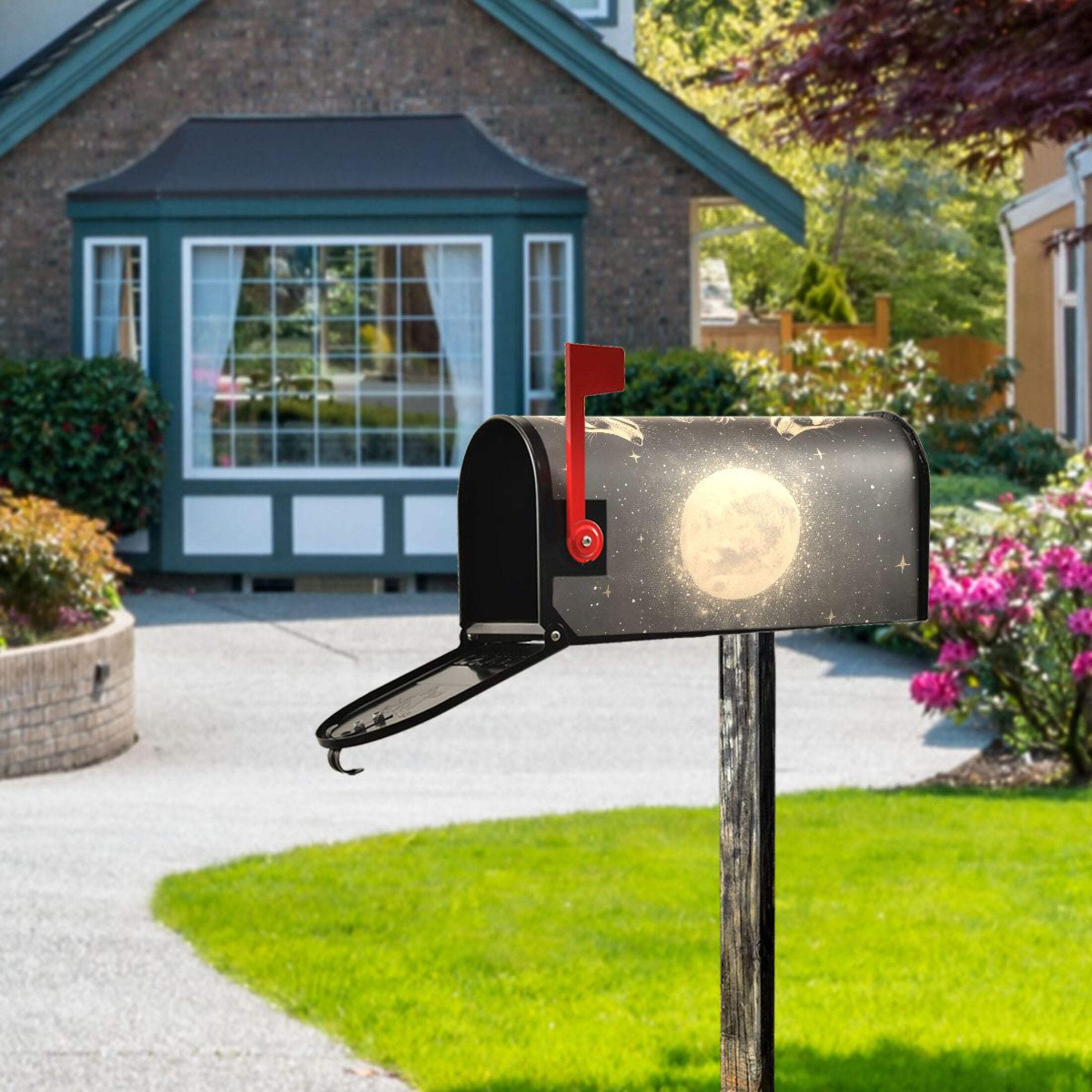 Raccoons Moon Stars Mailbox Cover Magnetic Standard Size Post Box Cover ...