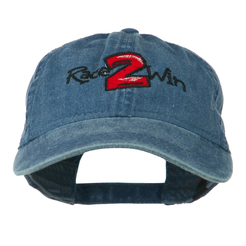 Race 2 Win Embroidered Washed Cap - Navy OSFM - Walmart.com