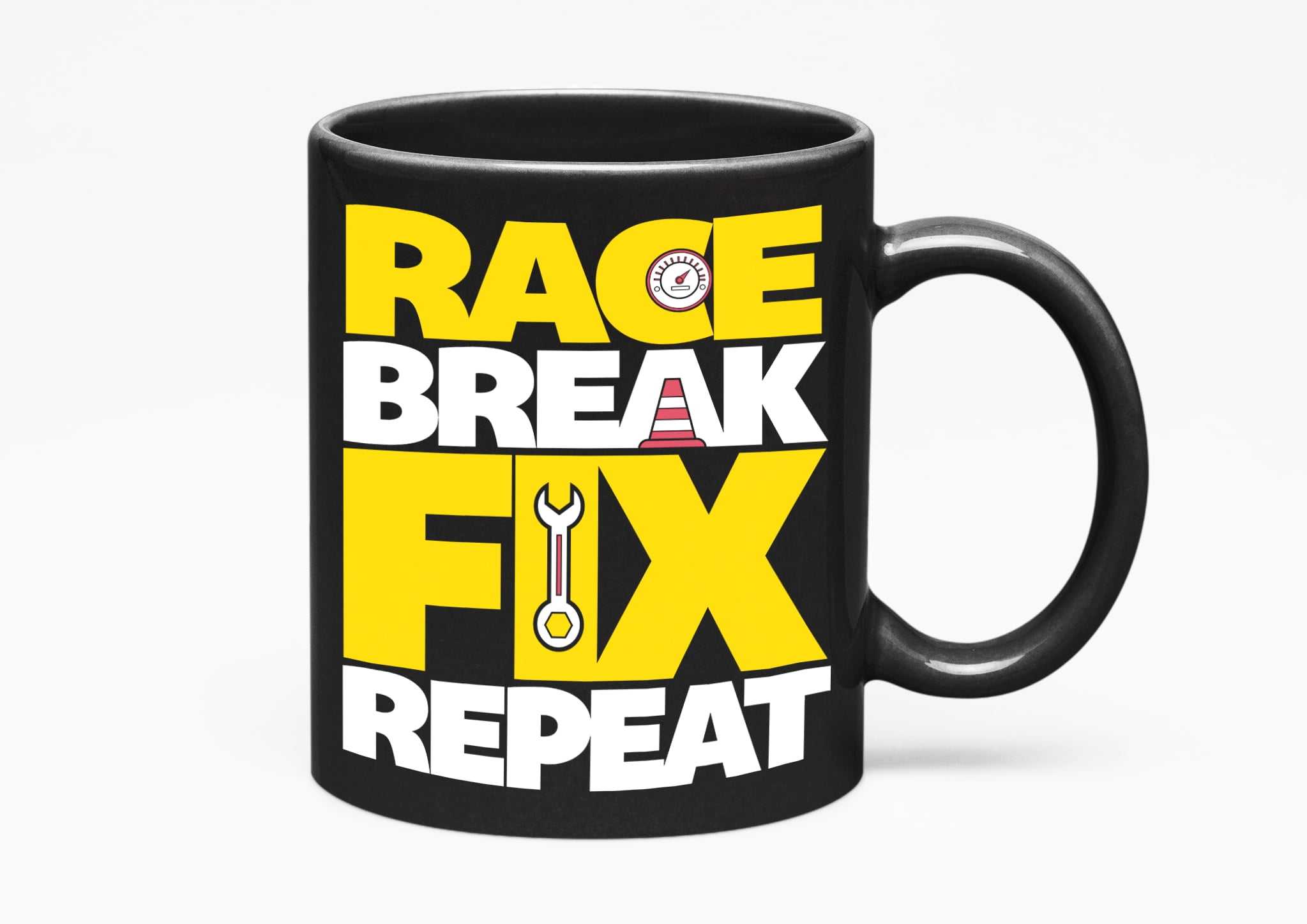 Race Break Fix Repeat, Black 11oz Ceramic Mug - Walmart.com