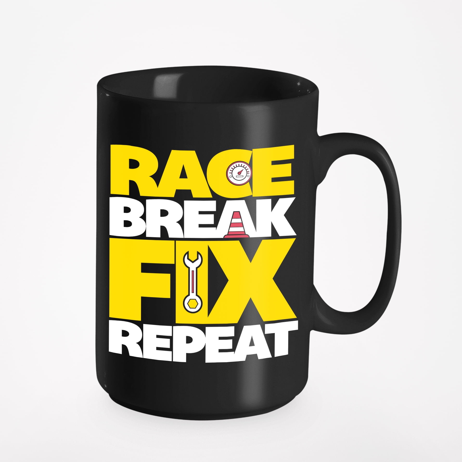 Race Break Fix Repeat, Black 15oz Ceramic Mug - Walmart.com
