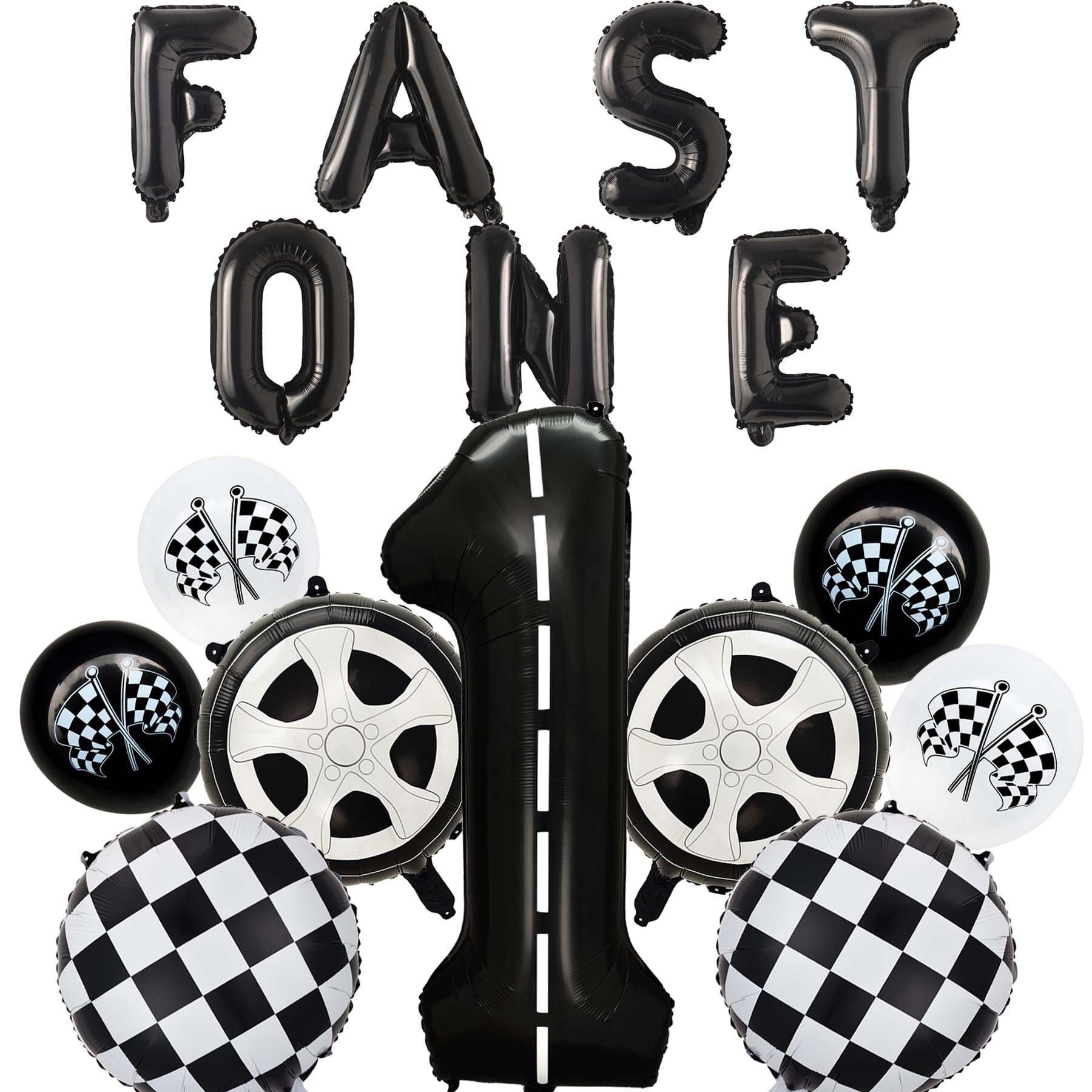 Race Car 1st Birthday Party Balloons,Fast KKS1 One Letter Balloon 40 ...