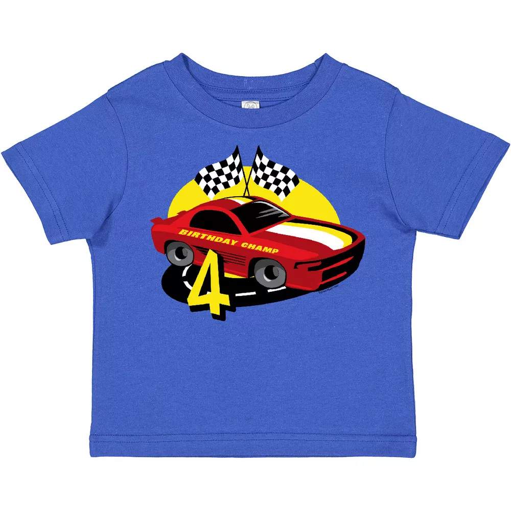 Race Car 4Th Birthday Toddler T-Shirt Boys Speedway Pit Crew Track Kid ...