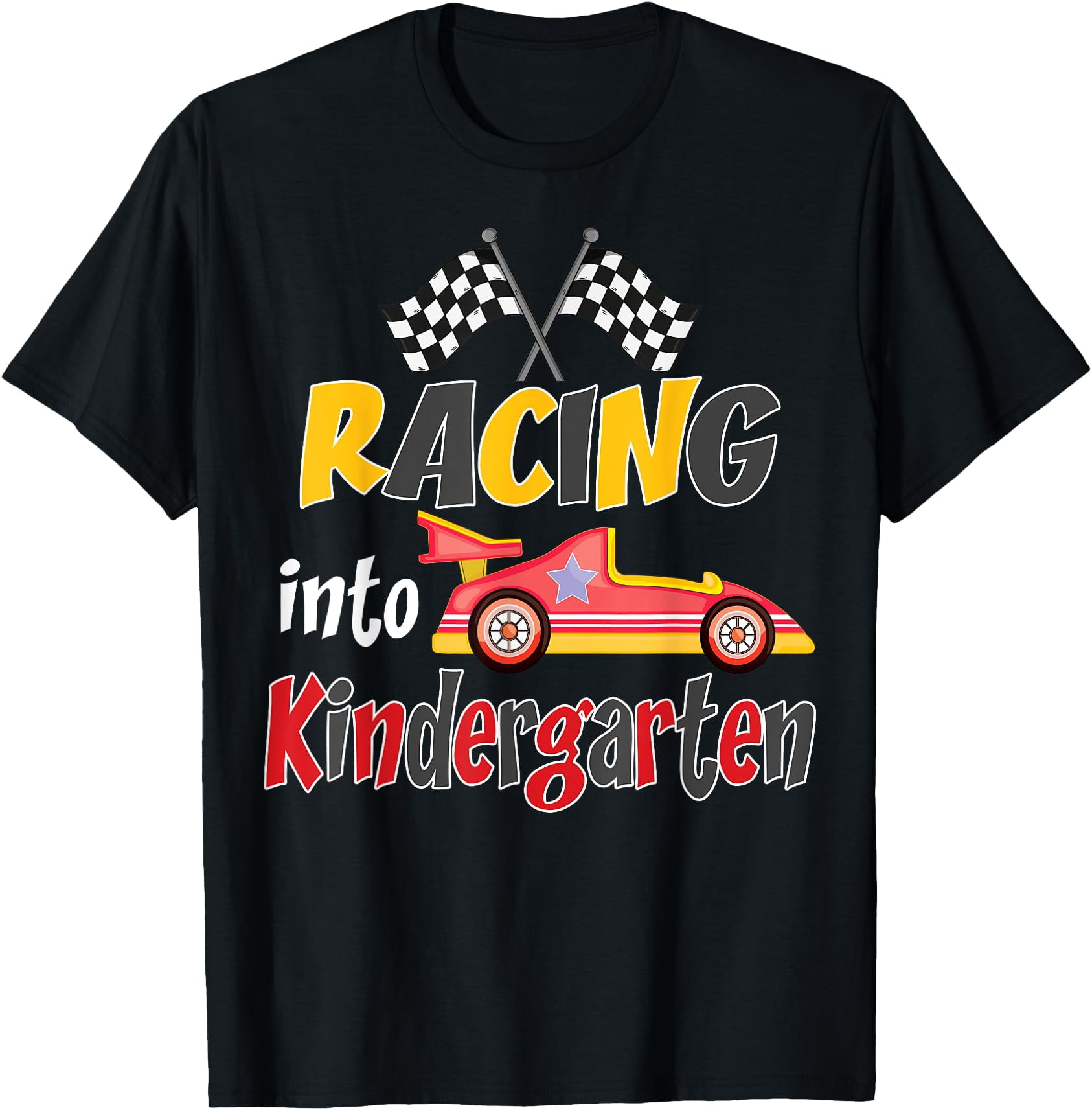 Race Car Back To School Teacher Kid Racing Into Kindergarten T-Shirt ...