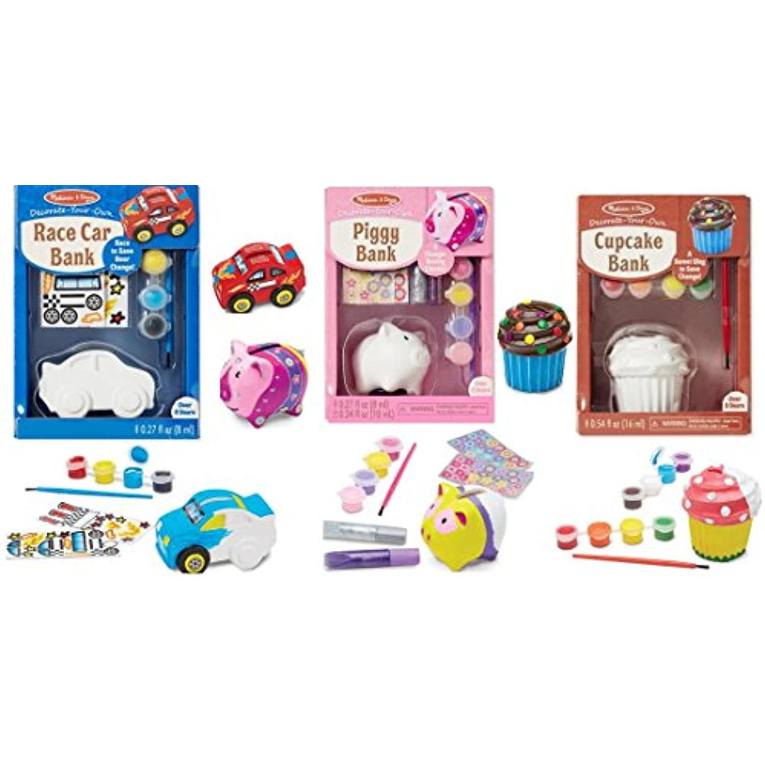 Race Car Bank, Piggy Bank and Cupcake Bank Painting Decorate Your Own ...