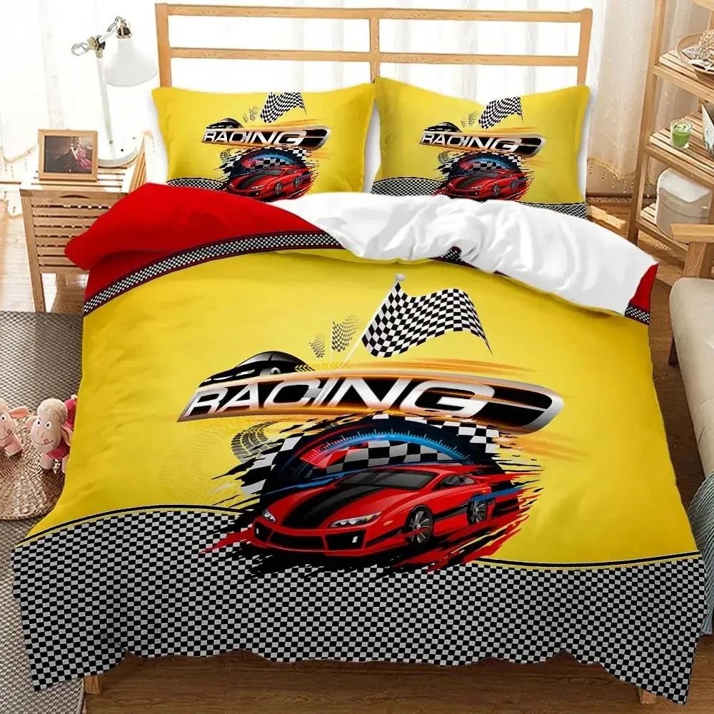 Race Car Bedding Set Boys Extreme Sports Duvet Cover Set Cool Car ...