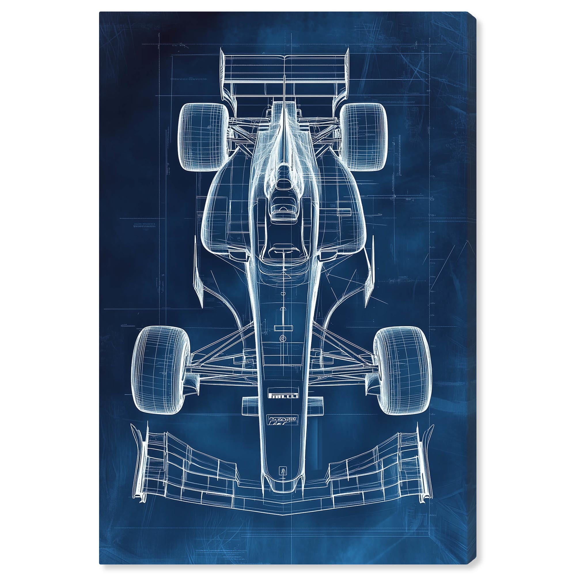 Race Car Blueprint Canvas Urban Posters by Art Remedy, Gallery Wrapped ...