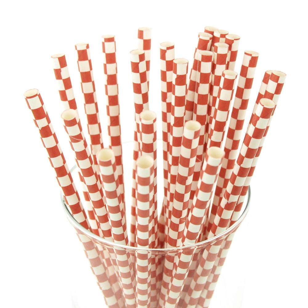 Race Car Checkered Paper Straws, 7-3/4-Inch, 25-Piece - Walmart.com