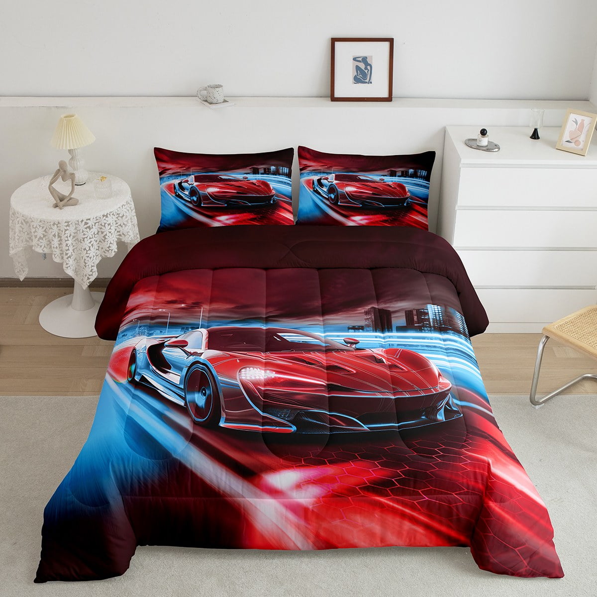 Race Car Comforter Set Extreme Speed Sports Car Bedding Racing Car ...