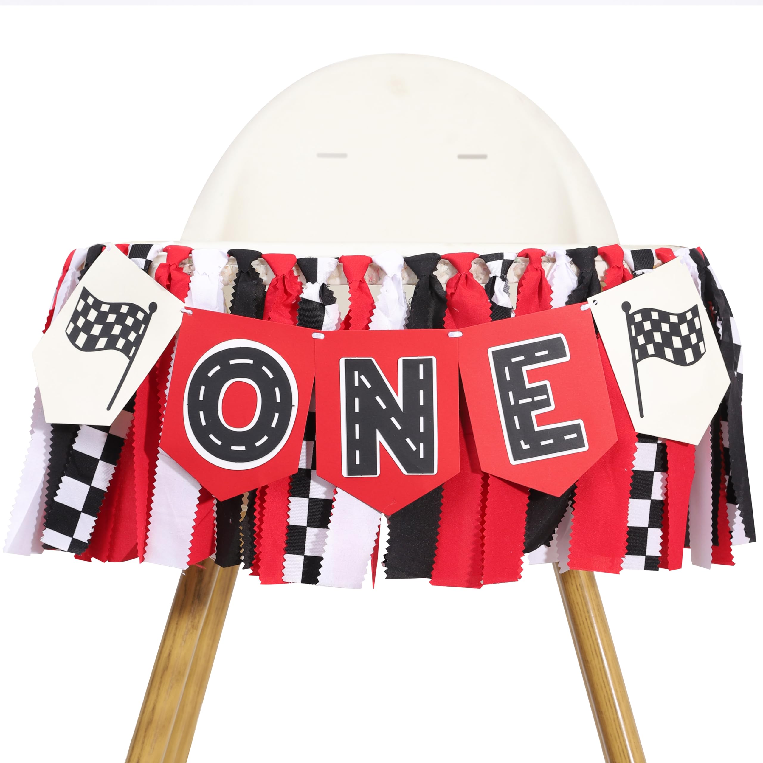 Race Car High Chair Banner - Fast KMC2One Birthday Decorations,Red ...