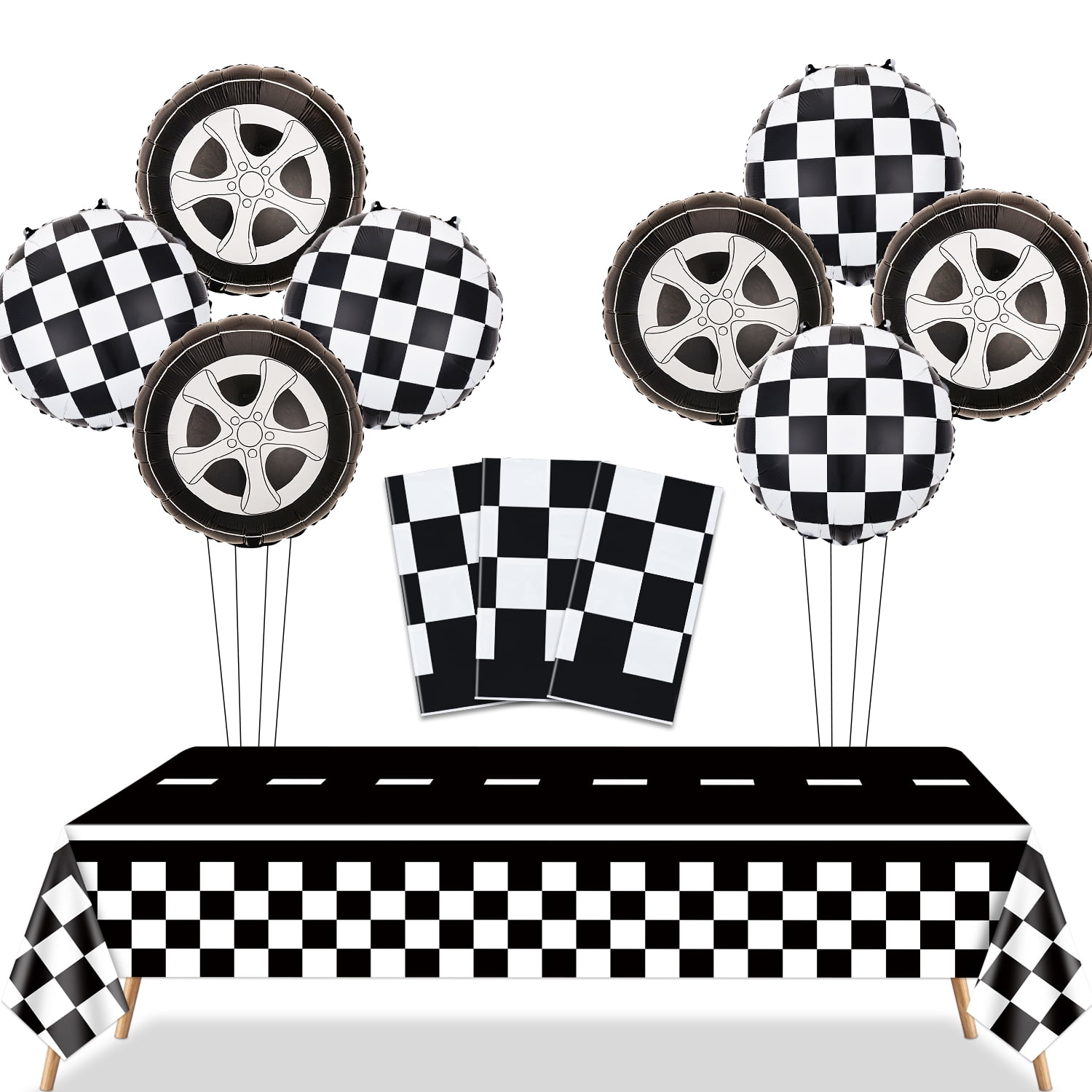 Race Car Party Decorations - 3 Pcs Checkered Race Track Tablecloths, 8 ...