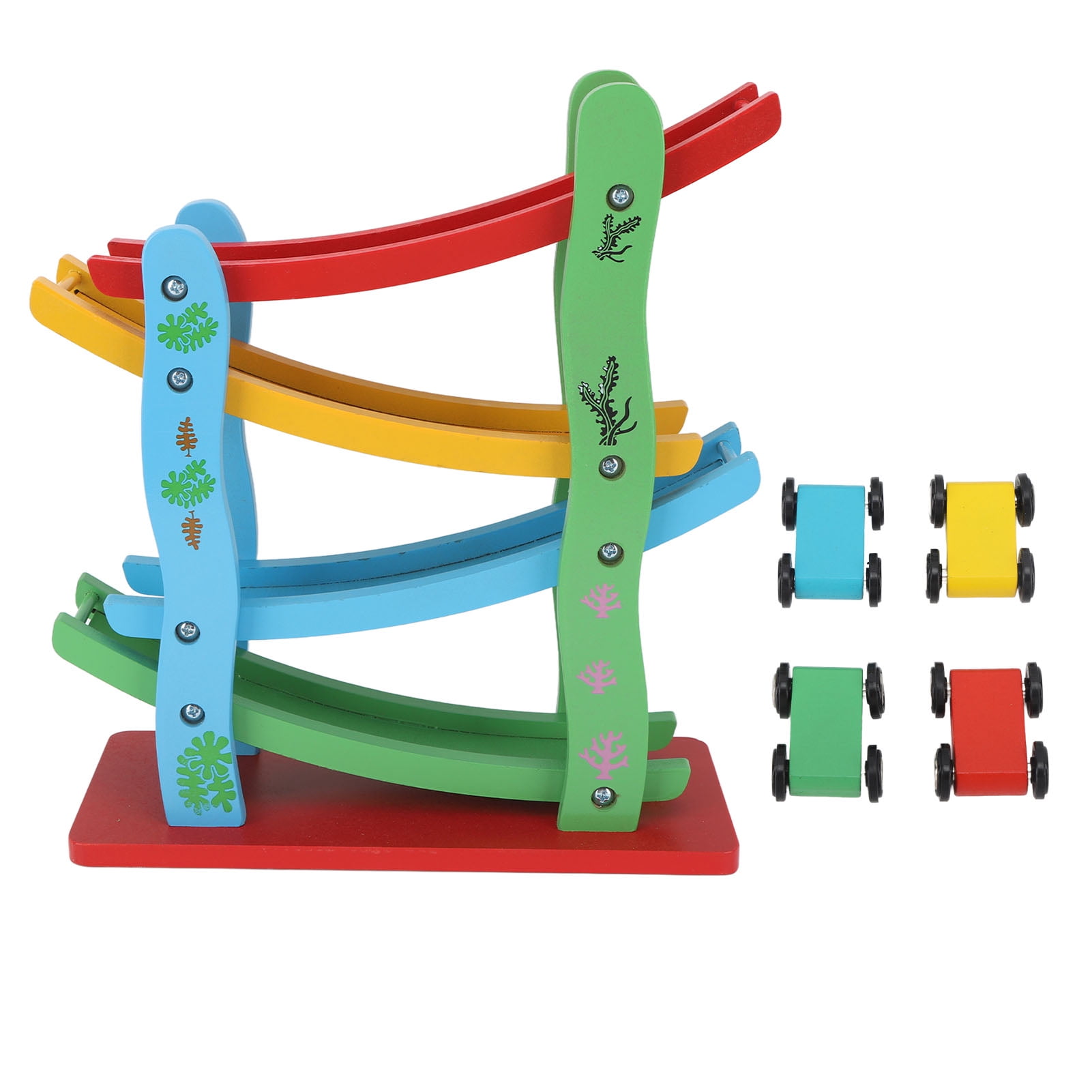 Race Car Ramp Set 4 Cars Educational Early Learning Smooth Gliding ...