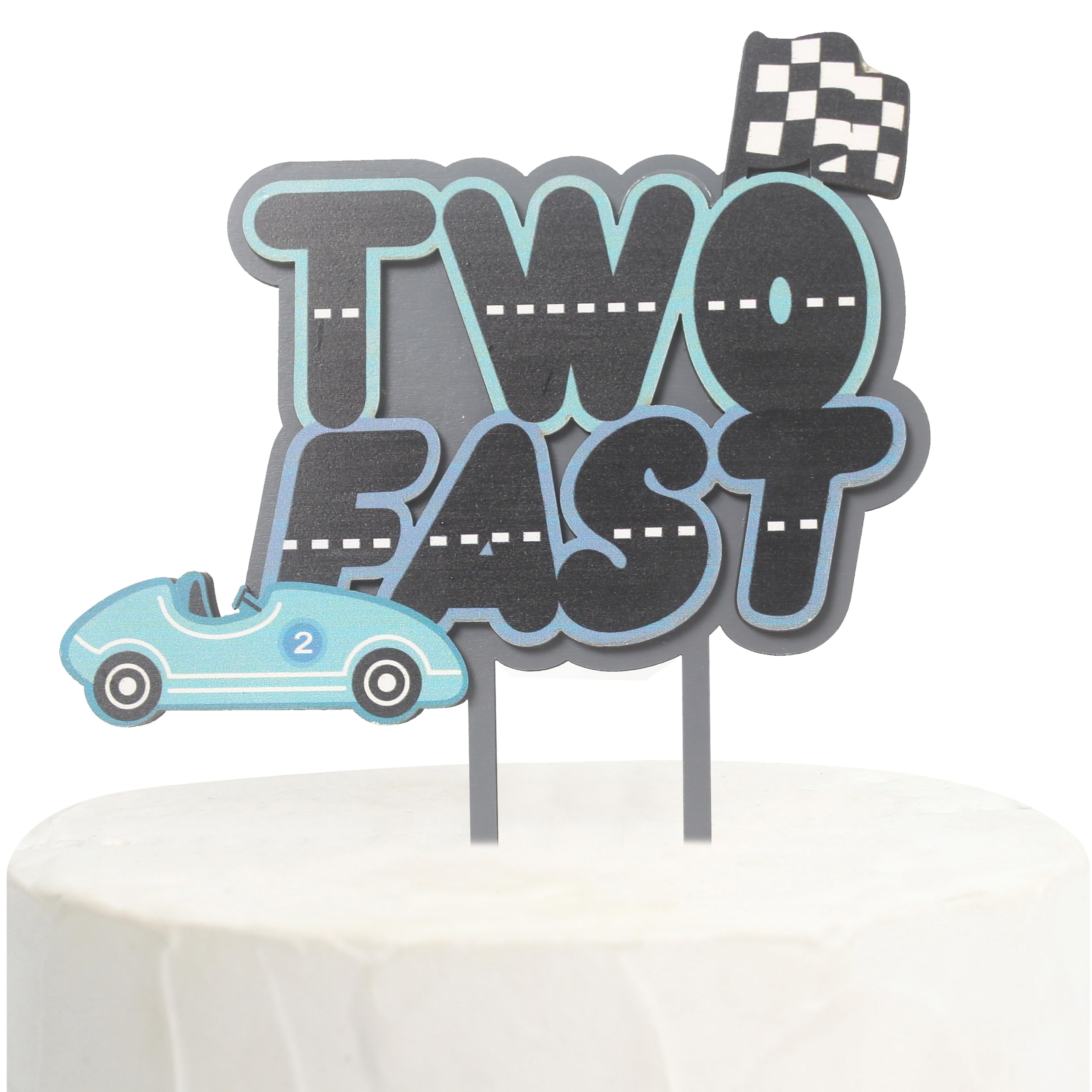 Race Car Second Birthday Cake Topper, RST1 Two Fast Theme Party ...