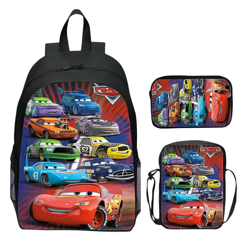Race Car Theme Backpack Set Bookbag with Lunch Box and Pencil Pouch Bag ...