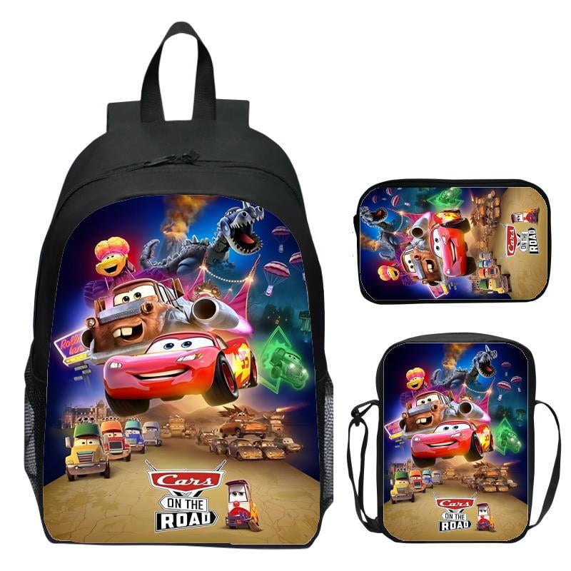 Race Car Theme Backpack Set Bookbag with Lunch Box and Pencil Pouch Bag ...