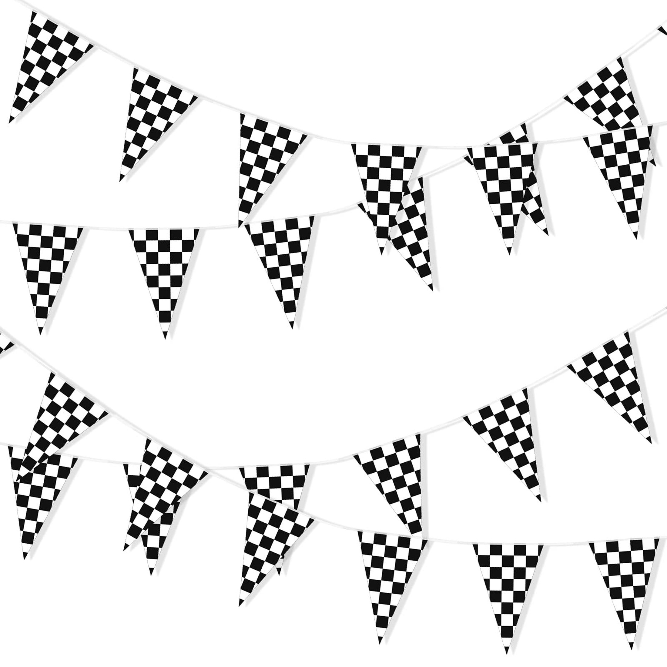 Race Day Checkered Pennant Banner - Set of 48 Racing Car Party Supplies ...