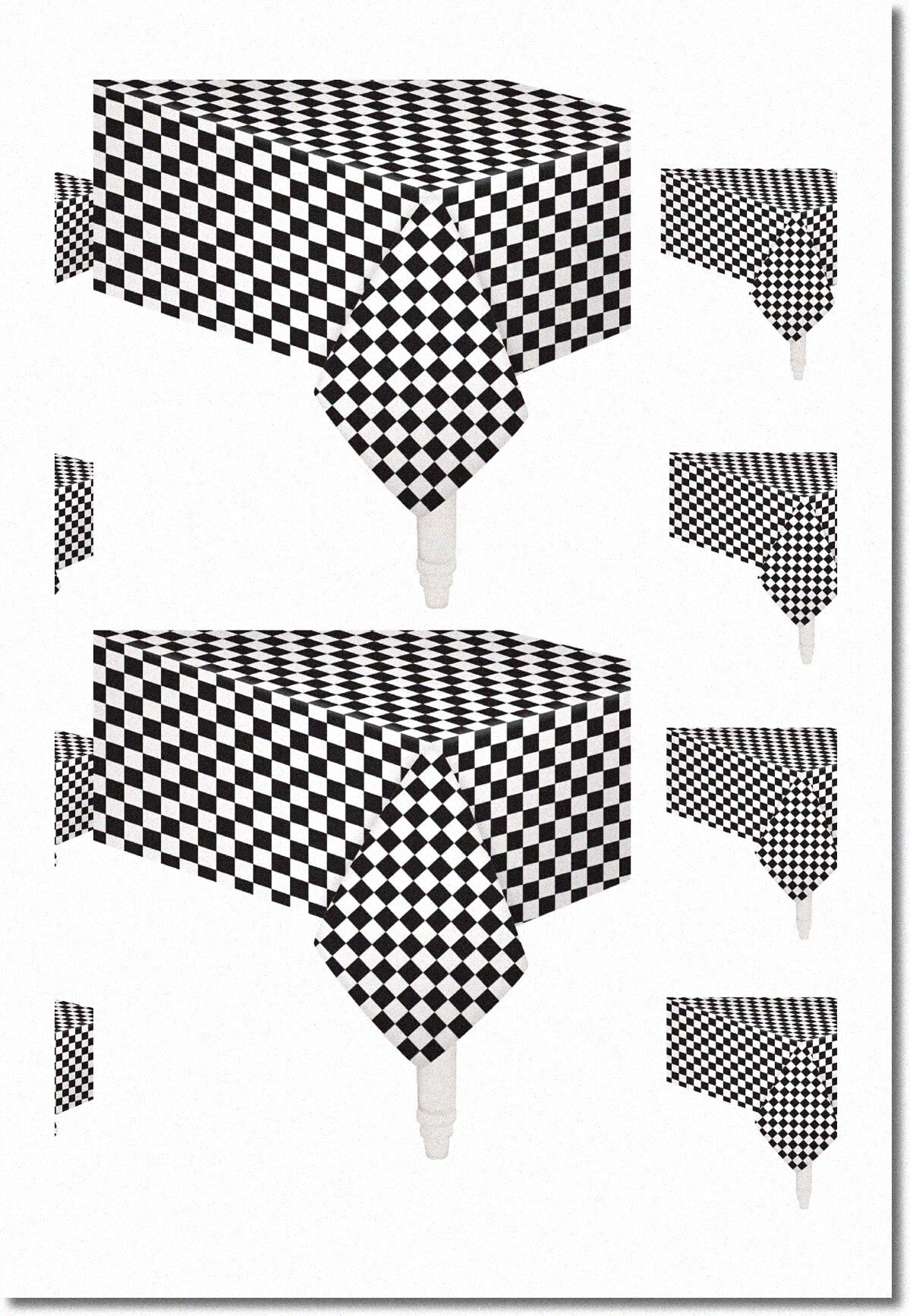 Race Day Essentials: 6-Pack Checkered Flag Table Covers - Perfect for ...