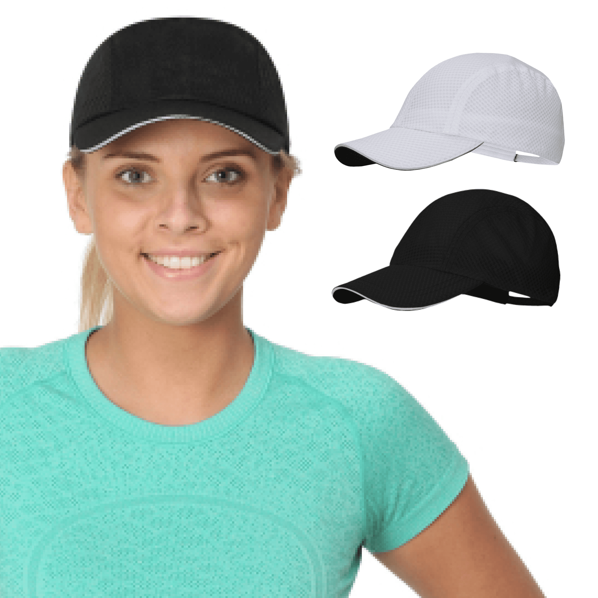Race Day Womens Running Hat - white & black 2-pack - Walmart.com