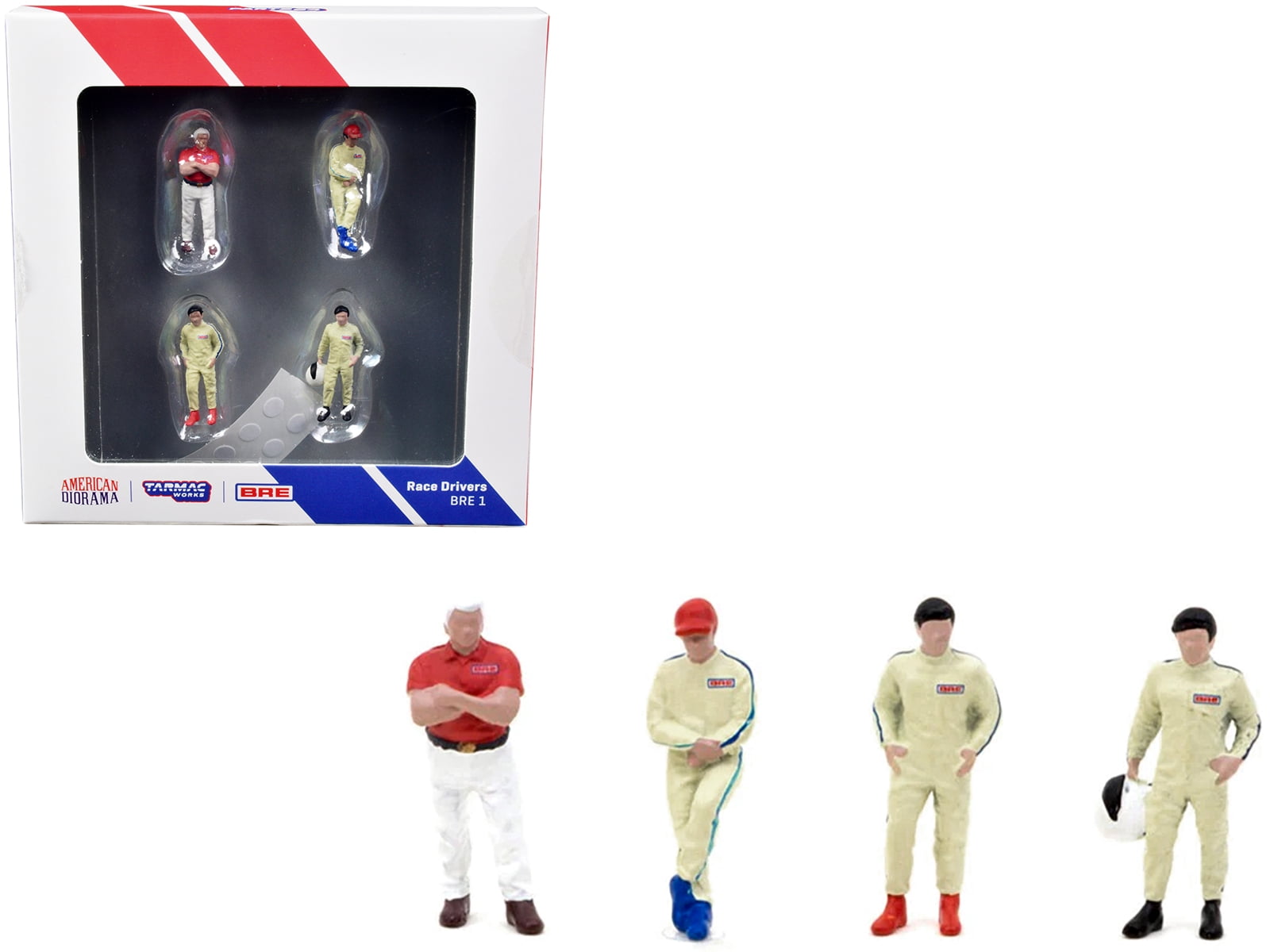"Race Drivers" 4 Piece Diecast Figure Set "BRE" for 1/64 Scale Models ...