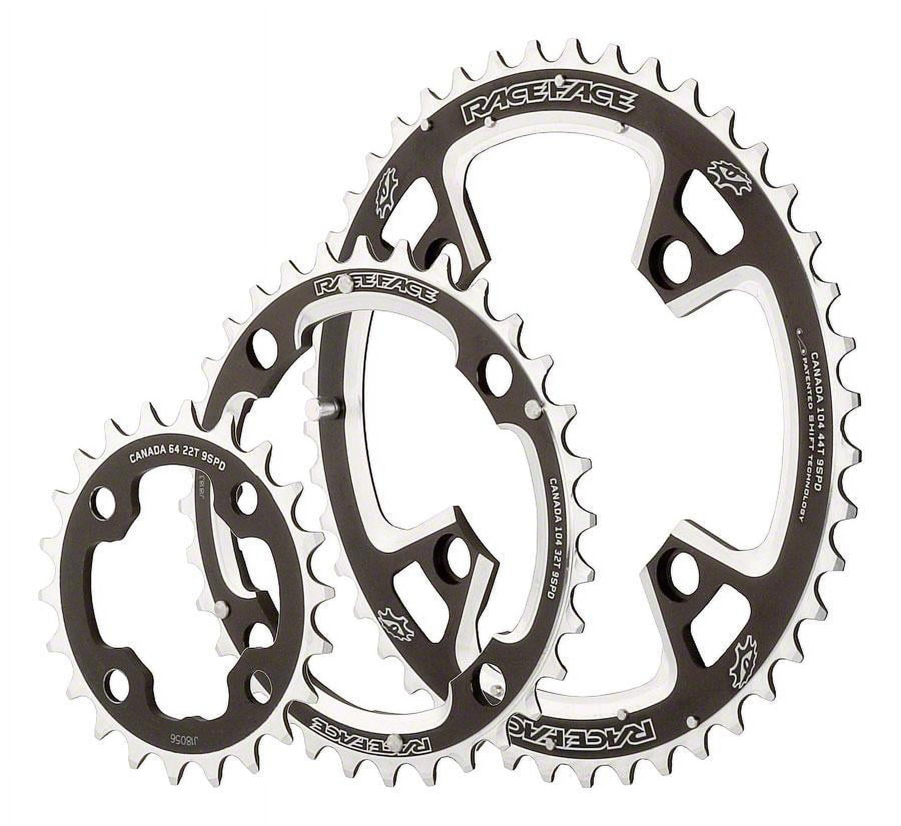 Race Face 9-Speed Team Chainring Set, 64mm x 104mm 22/32/44 Black ...