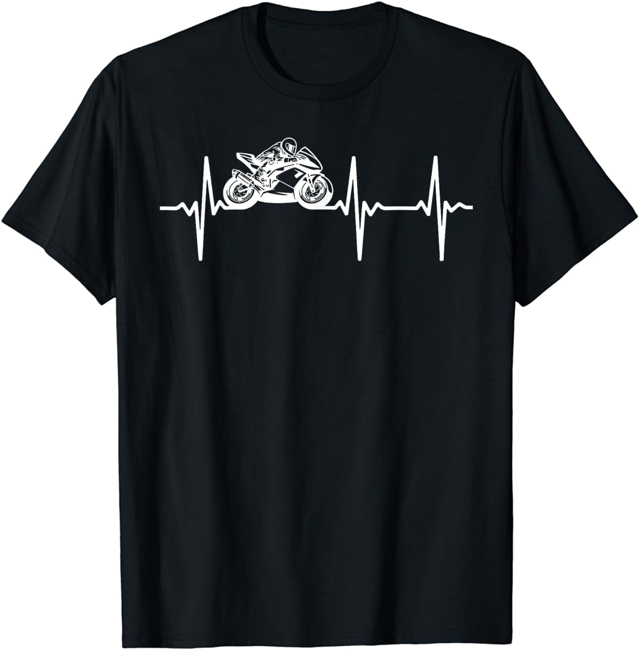 Race Motorcycle Heartbeat Motorbike Racing Motorcycle T-Shirt - Walmart.com