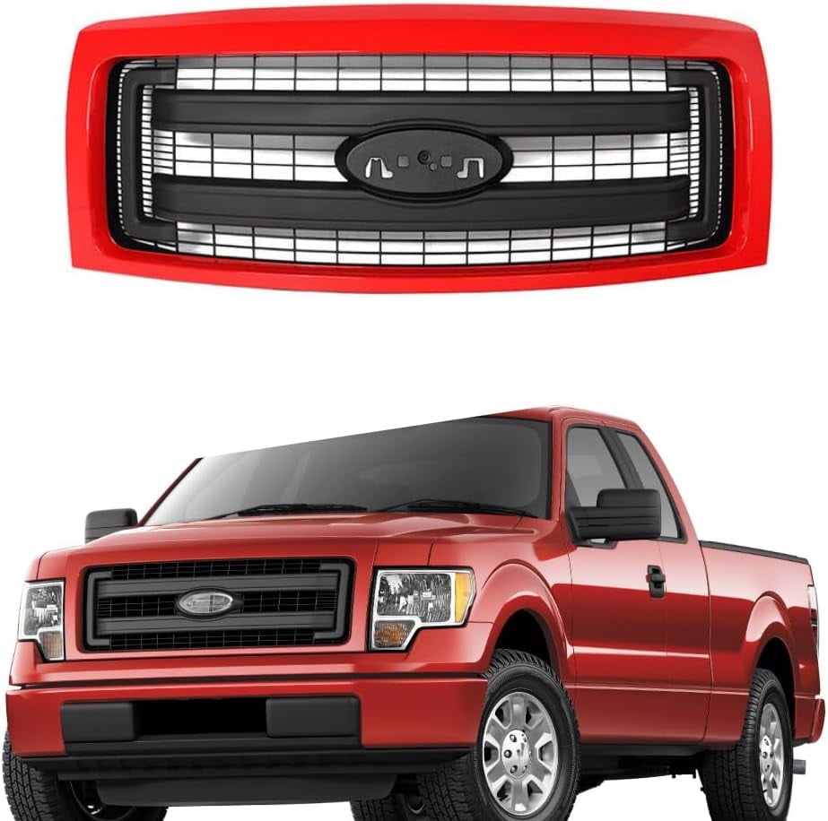 Race Red Front Grill Compatible with Ford F150 FX2/FX4/King Ranch ...