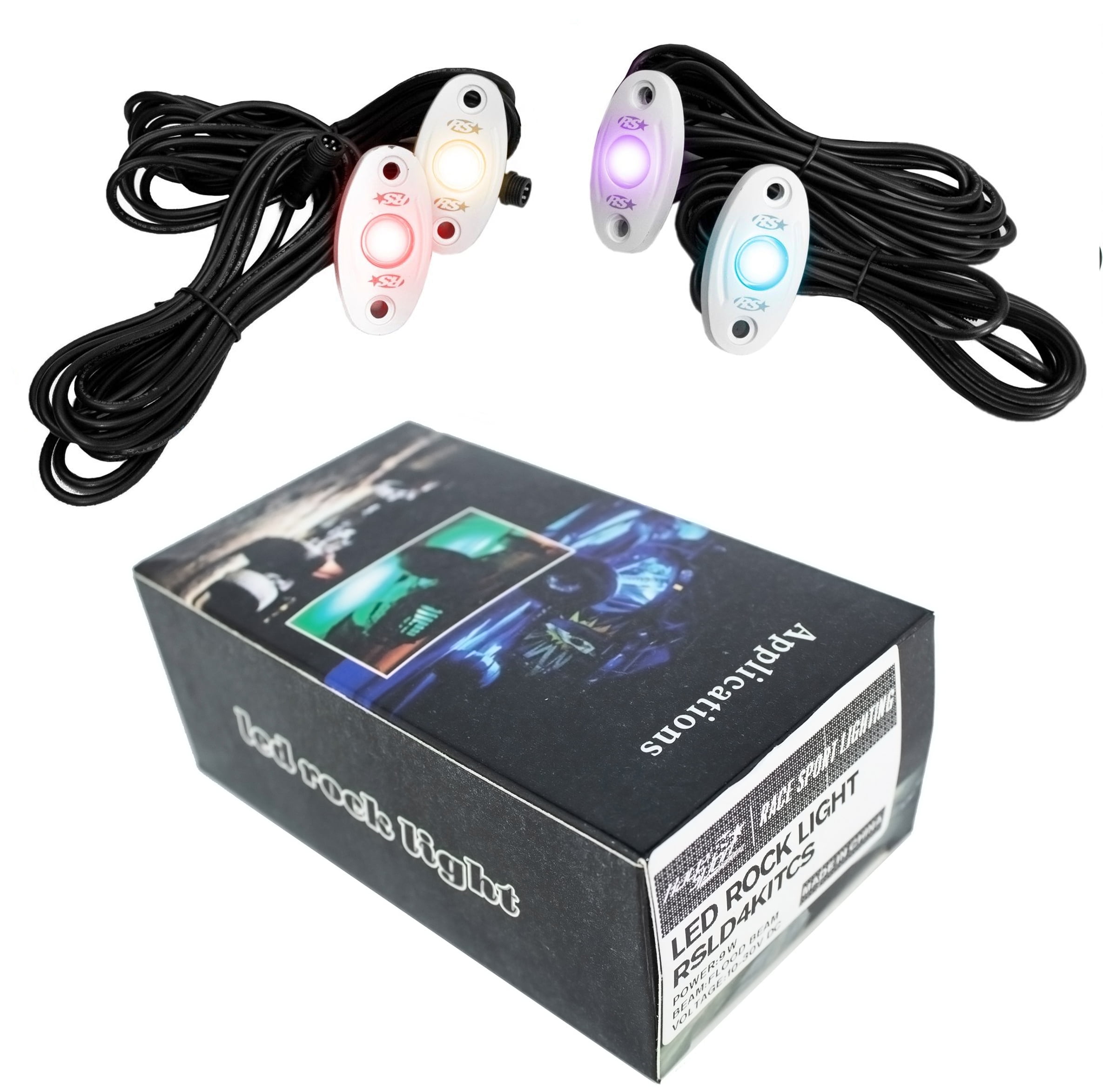 Race Sport Lighting RSLD4KITCS-W ColorSMART 4-LED Glow Pod WHITE Kit ...