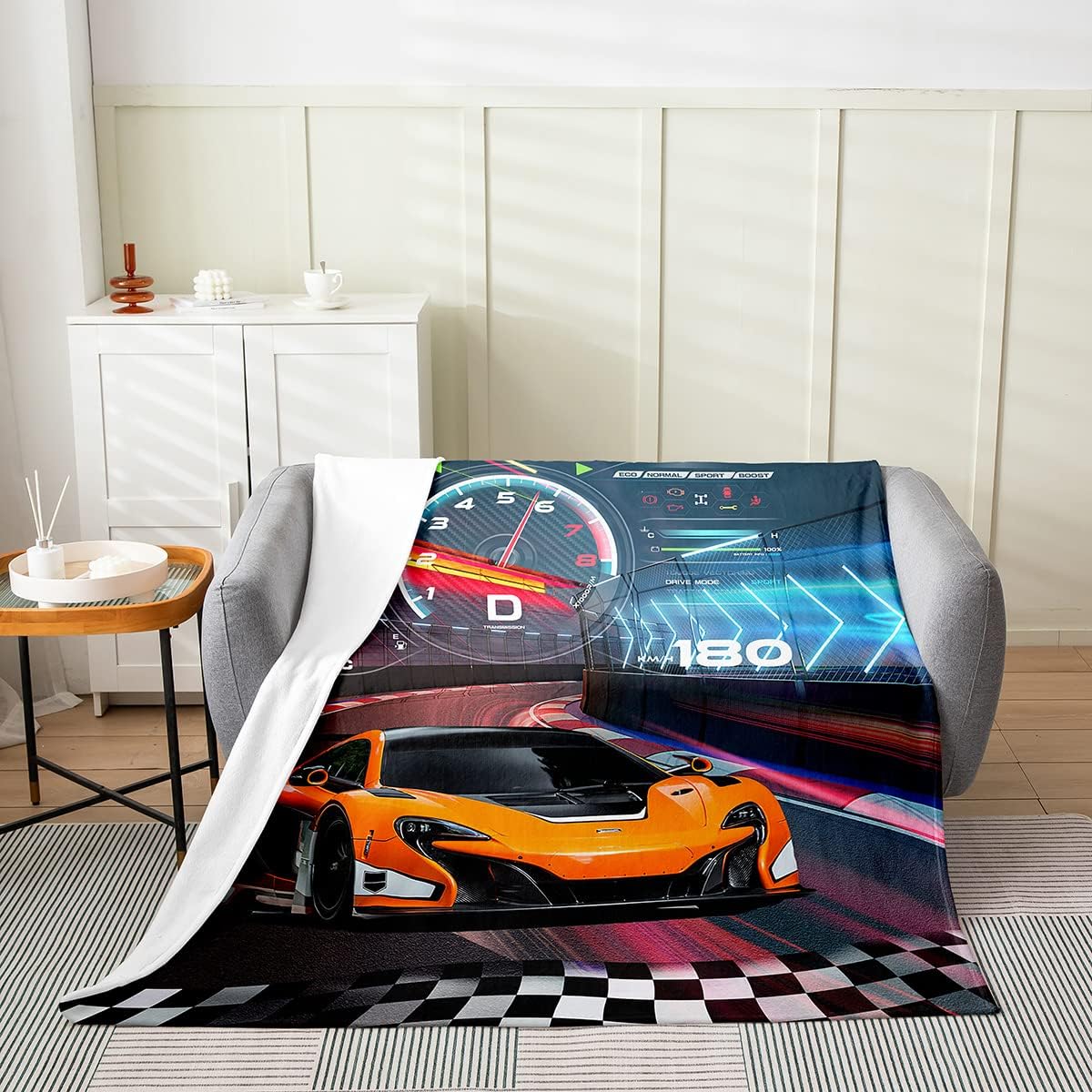 Race Sports Car All Season Bed Blanket,Extreme Sports Theme Fleece ...