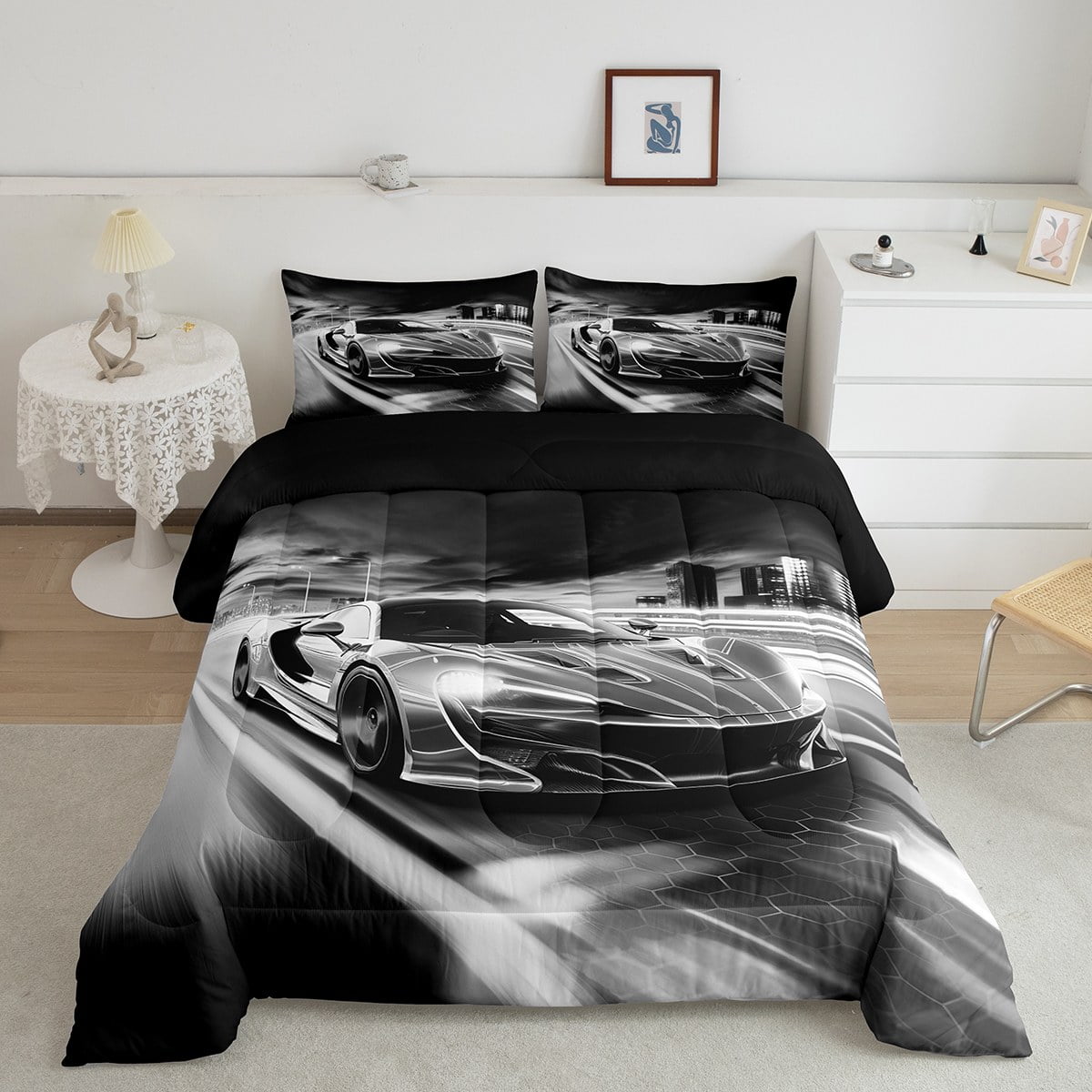 Race Sports Car Bed Racing Car Comforter Set Extreme Speed Sports Car ...